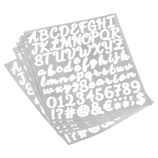 Self Adhesive Vinyl Letter Alphabet Number Stickers,White 1" 76 Count ...