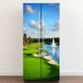 Self Adhesive Vinyl Refrigerator Wrap Set Blue Golf Course Fairways ...