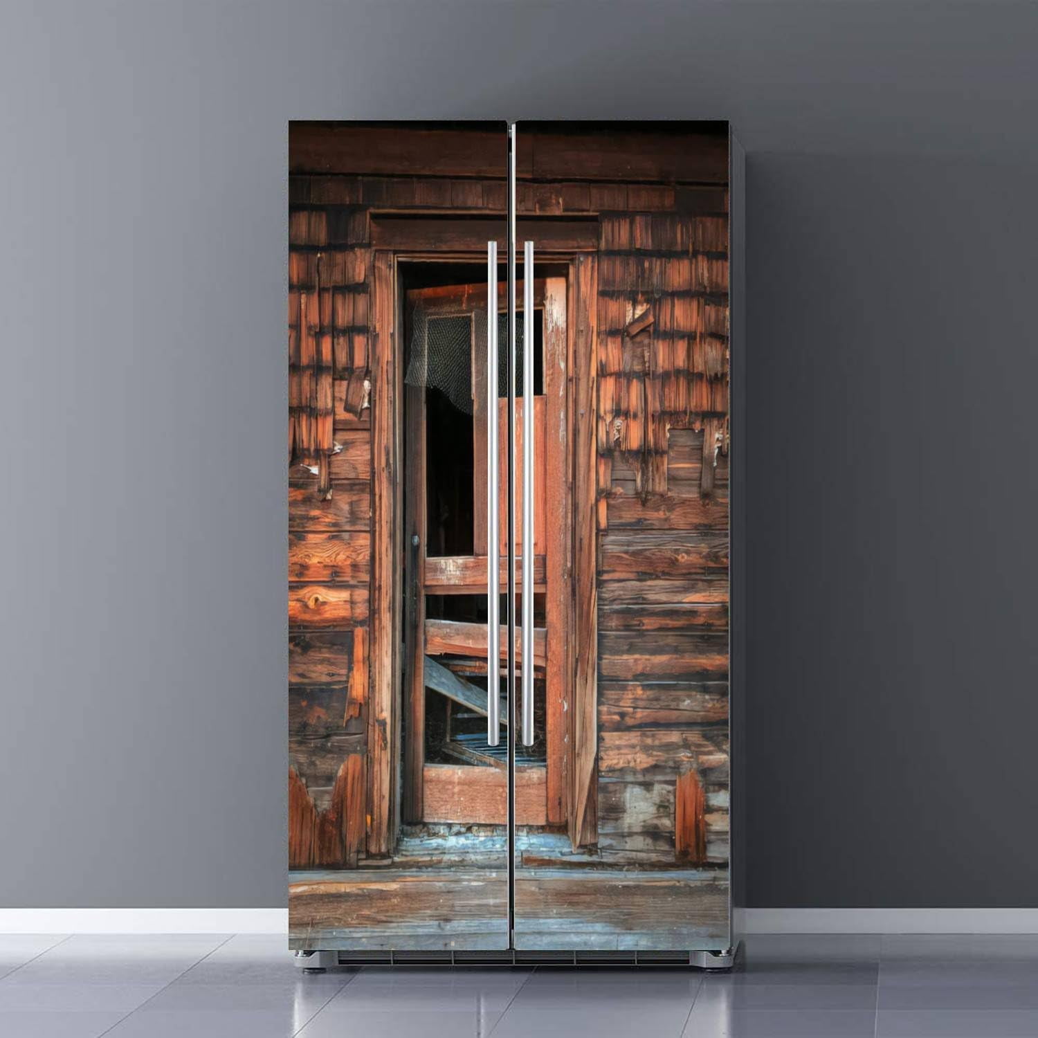 Self Adhesive Vinyl Refrigerator Wrap Set Doorway Door Mural Removable ...