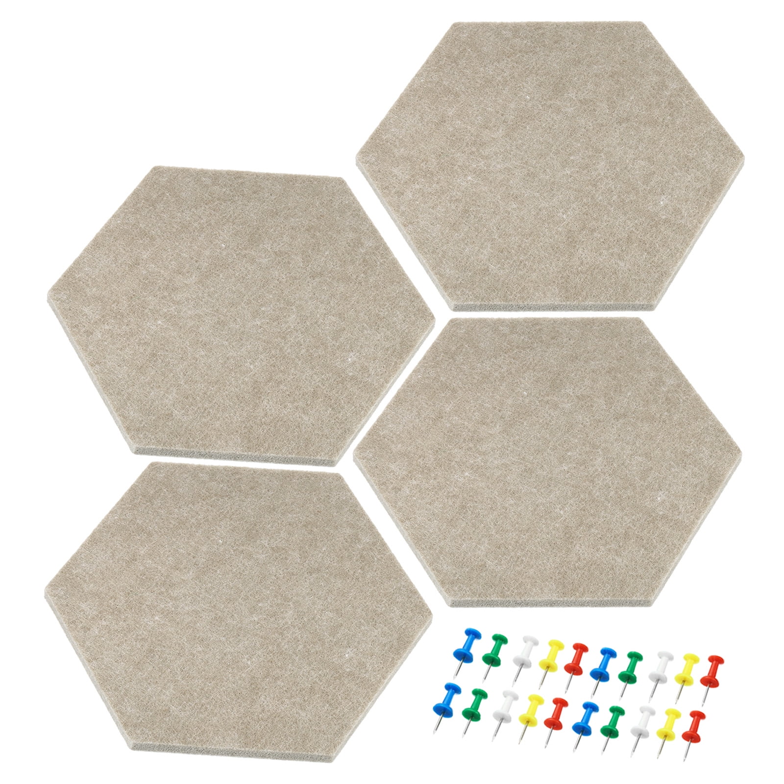 Self Adhesive Wall Hexagon Bulletin Felt Board Tile with Push Pin, Dark ...