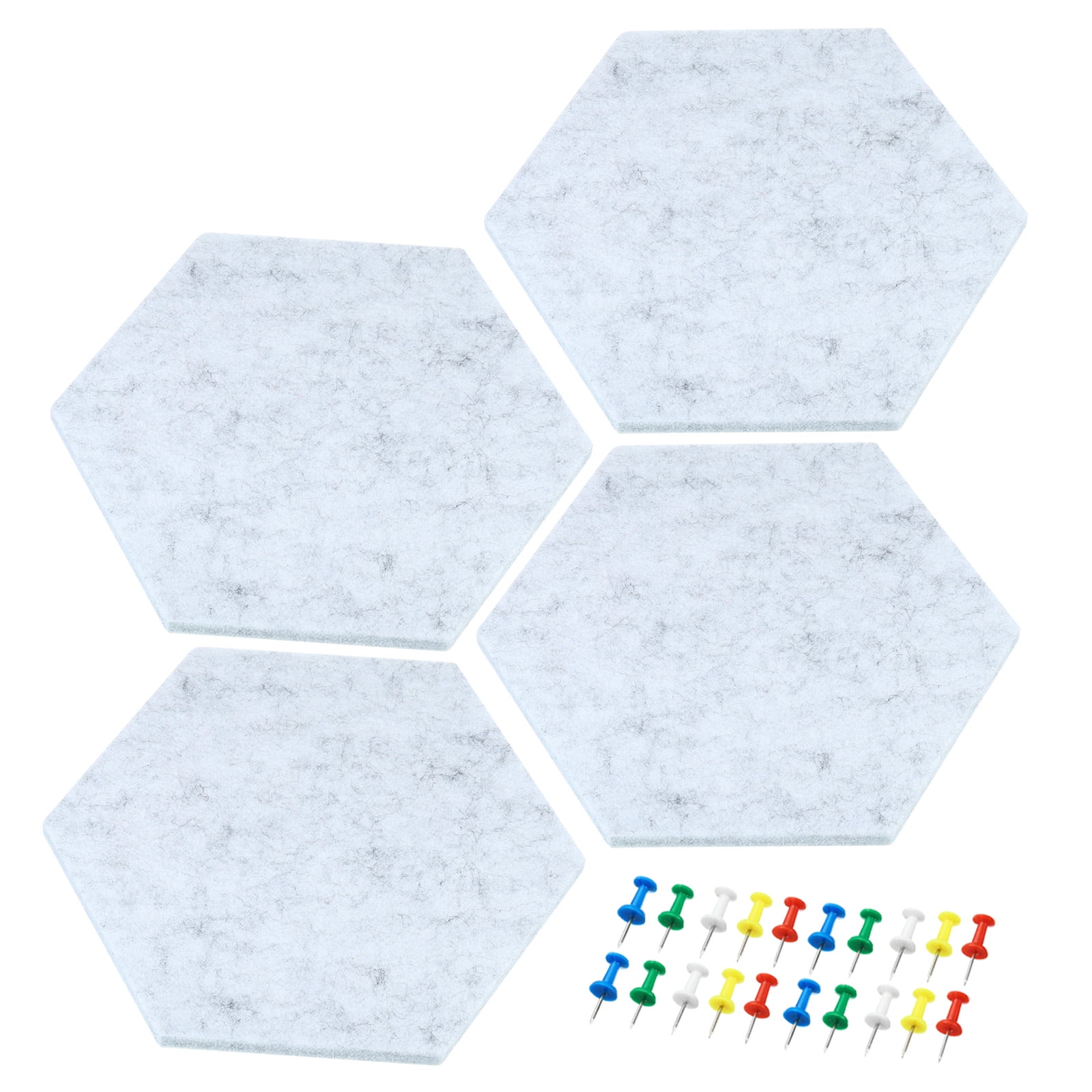 Self Adhesive Wall Hexagon Bulletin Felt Board Tile with Push Pin, Gray ...