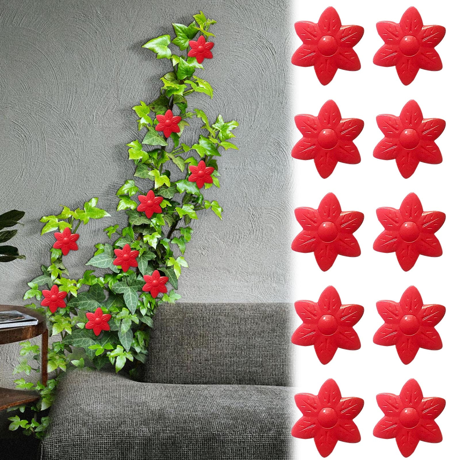 Self-Adhesive Wall Mount Clips for Plants | 20-Pack Hanging Support ...