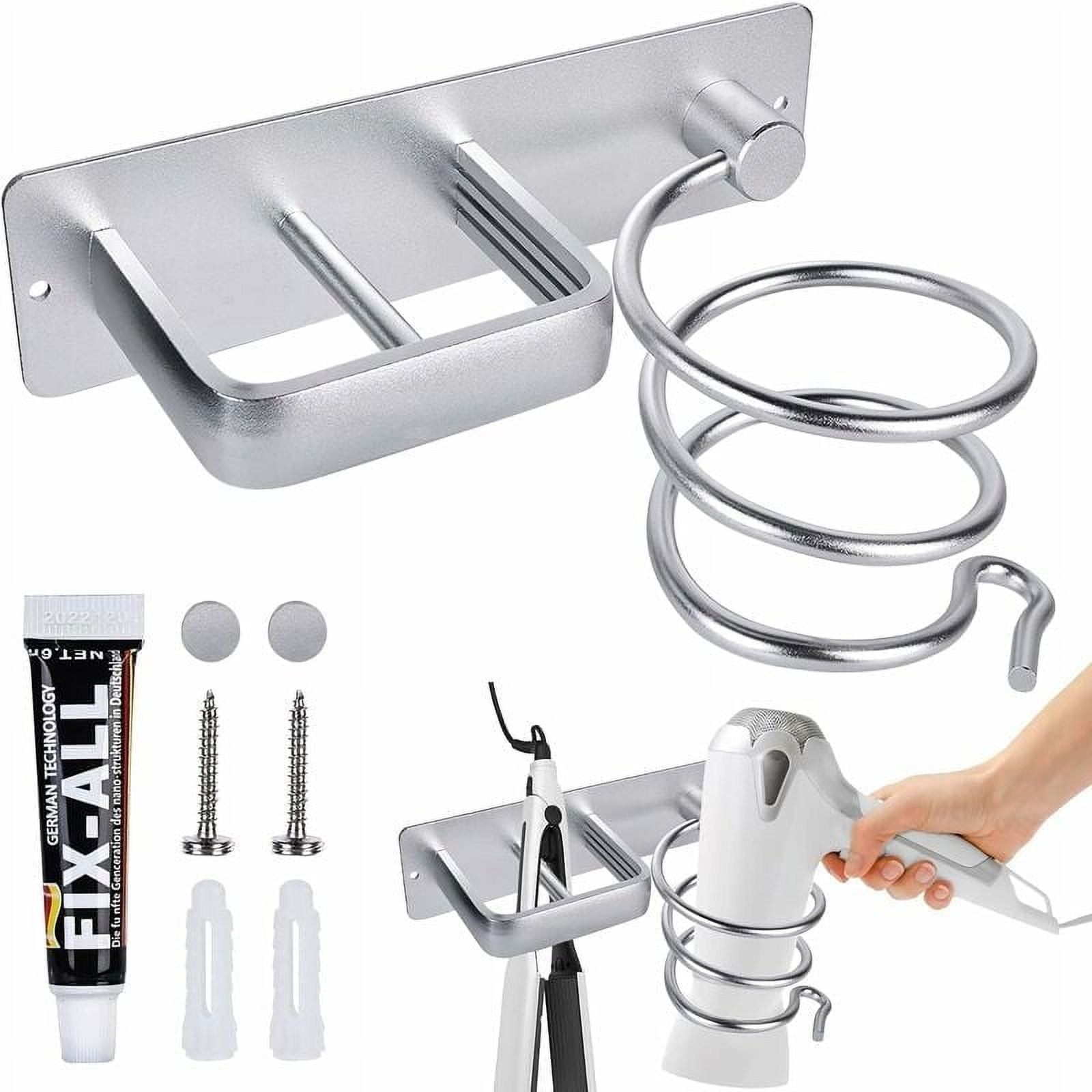 Self Adhesive Wall Mounted Hair Tool Organizer, Non-slip Aluminum ...