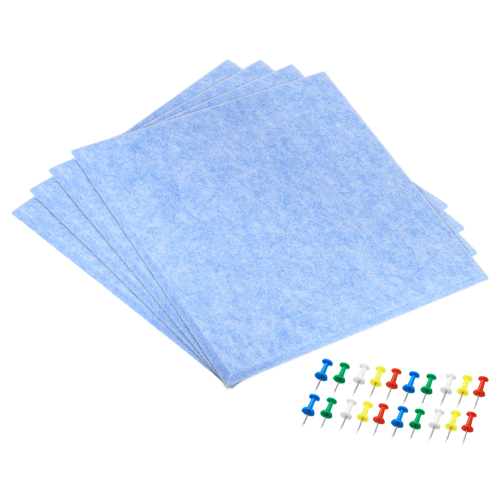 Self Adhesive Wall Square Bulletin Felt Board Tile with Push Pin, Light ...