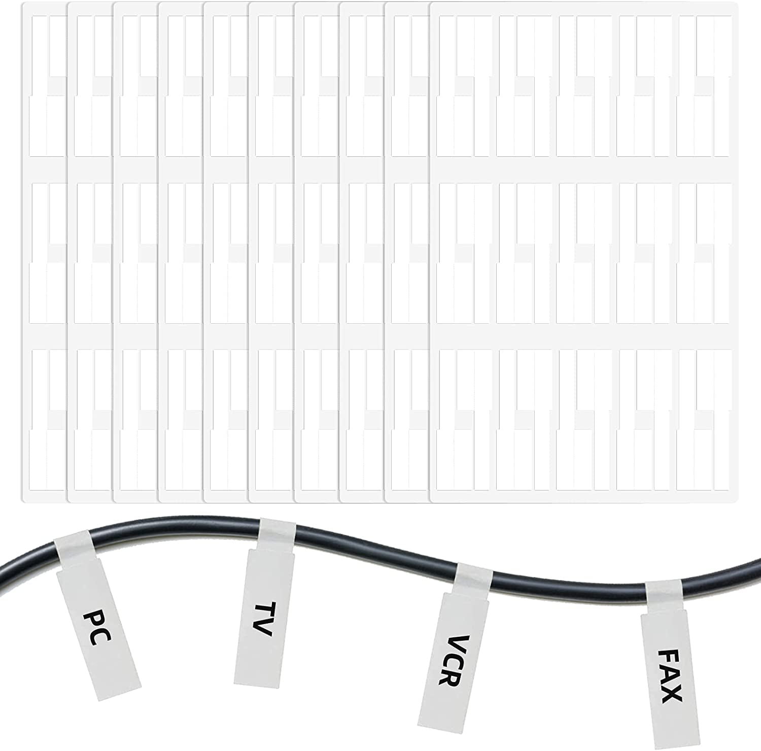 Self-Adhesive Waterproof Cable Labels - Wire Labels Tags (White ...