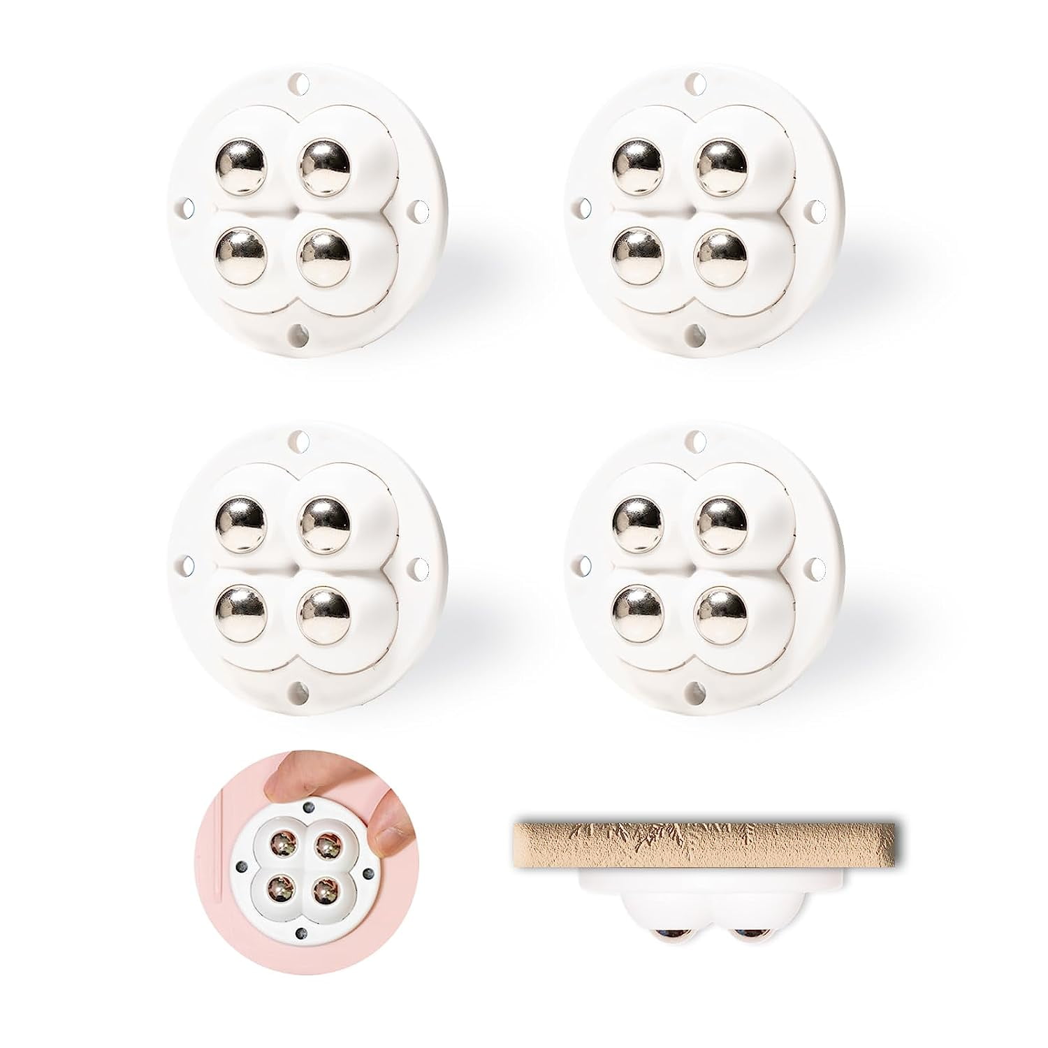 Self Adhesive Wheels 4pcs Mini Swivel Adhesive Caster Wheels Self ...