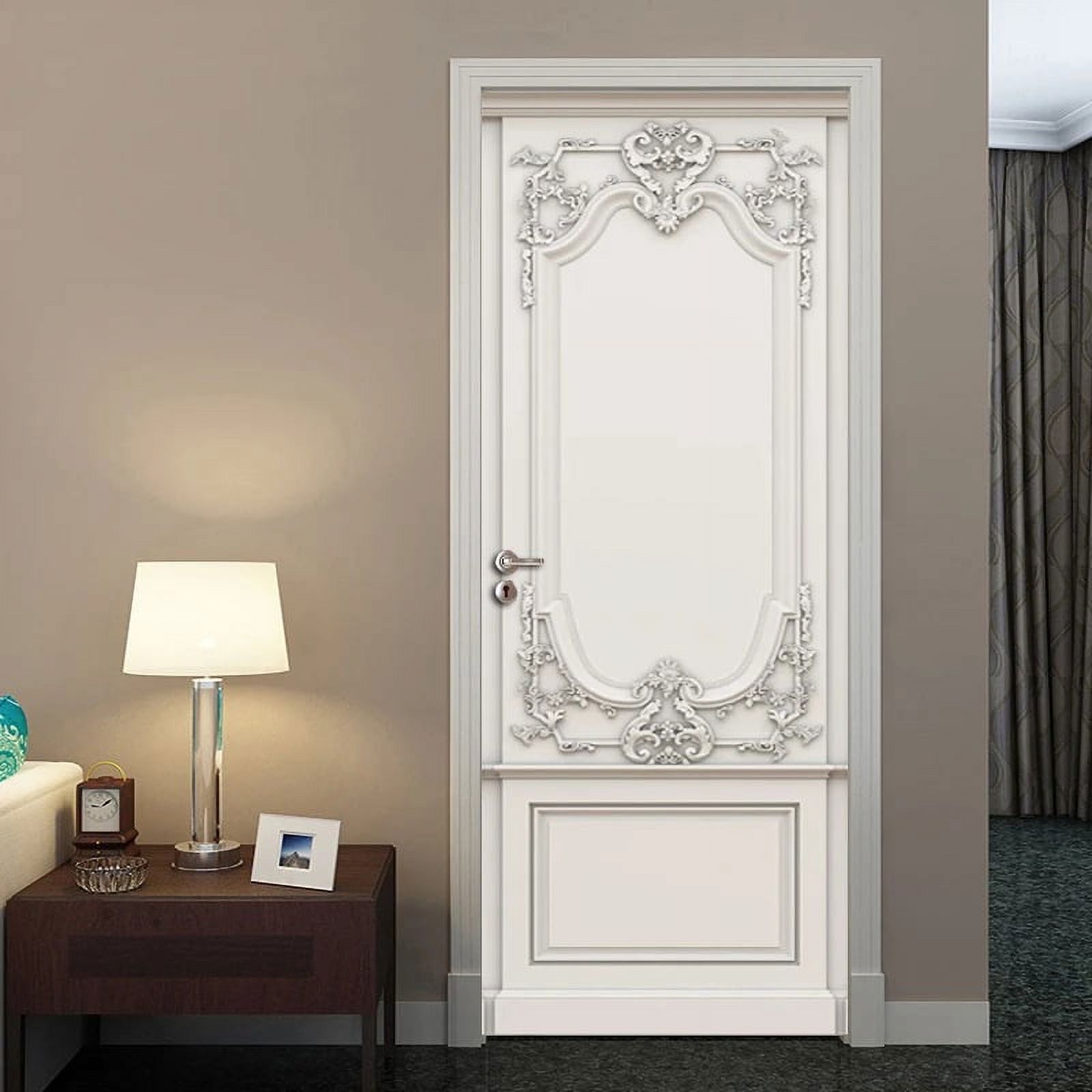 Self Adhesive White Doors Wallpaper Entrance Door Waterproof Oil-proof ...