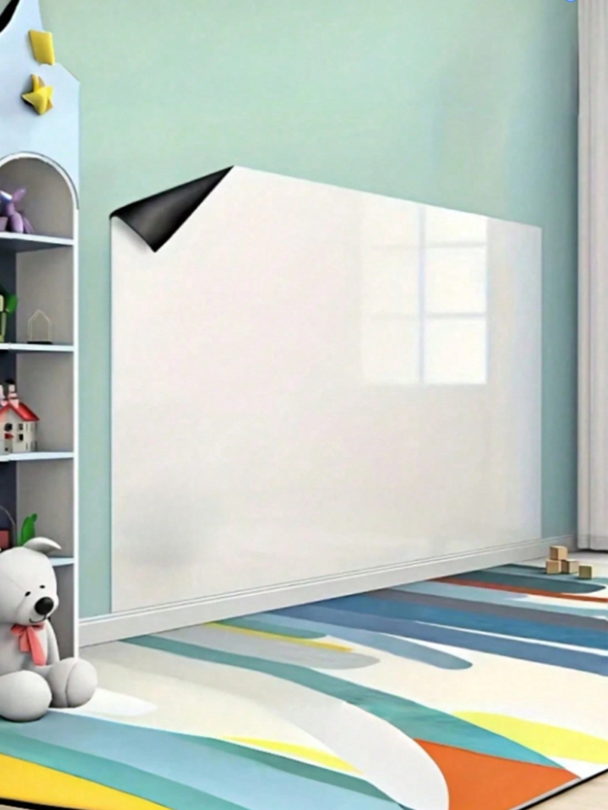 Self-Adhesive Whiteboard Wall Sticker Set (1 Roll), Peel & Stick Dry ...