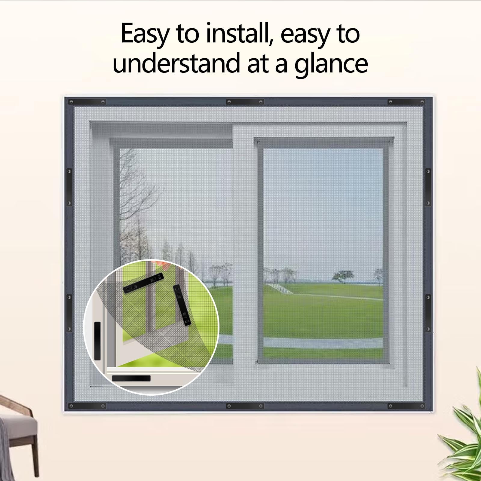 Self-Adhesive Window Clips Magnetic Screen Clips No Drilling Design 2 ...