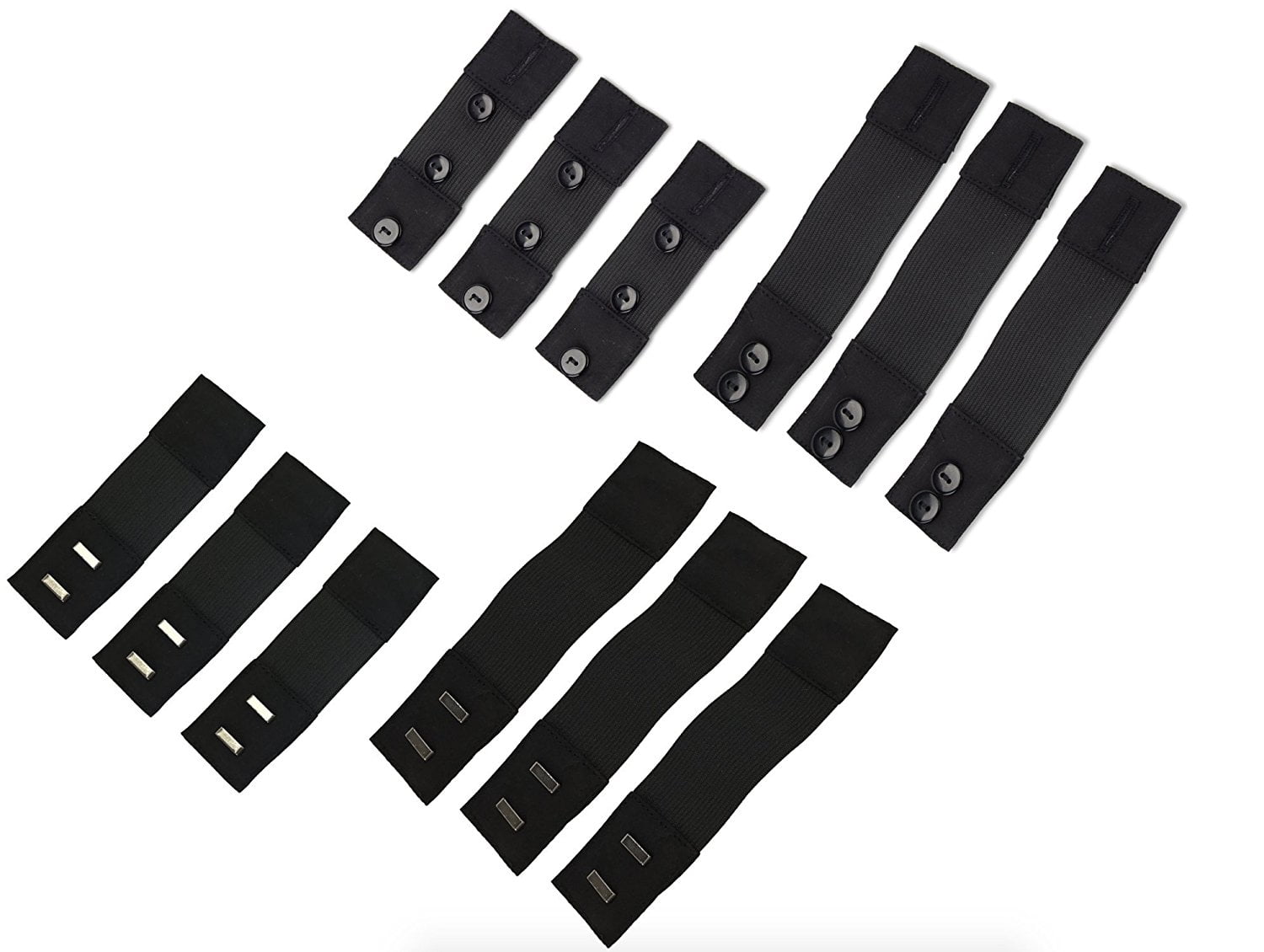 Self-Adjusting Elastic Pregnancy Waist Extension (12pk Button & Hook ...