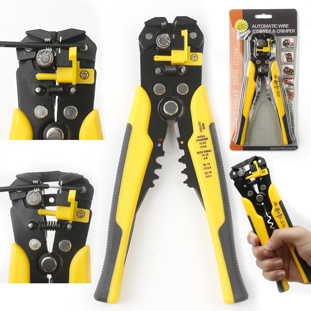 Self Adjusting Wire Stripper Cable Cutter Electricians Crimping Tool, 3 ...