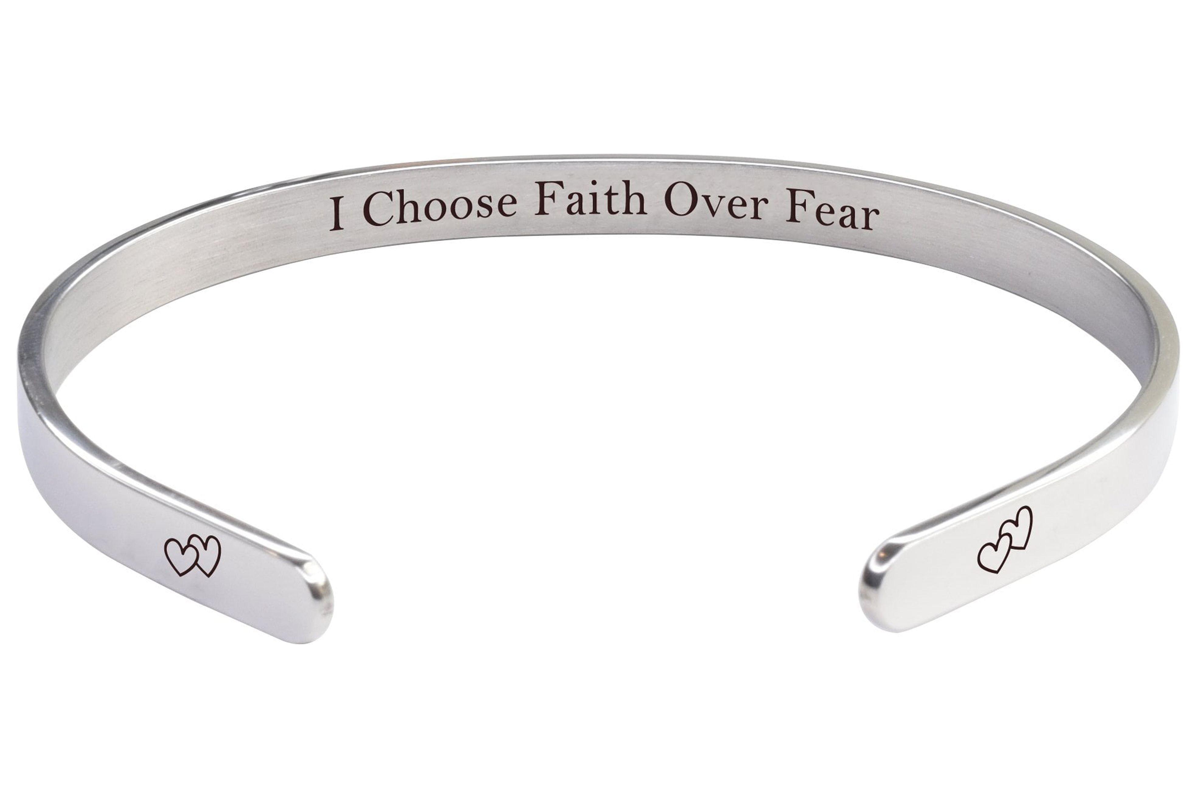 Self Affirmation Cuff Bracelet in Silver - Walmart.com