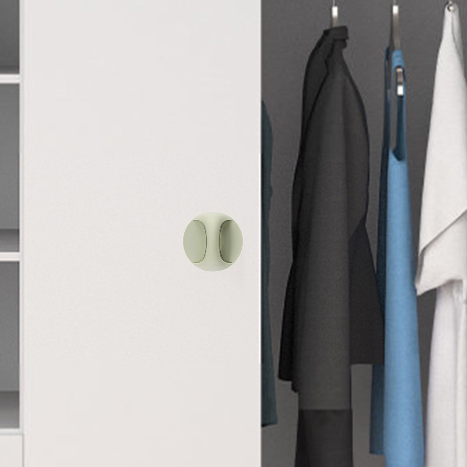 Self Cabinet Door Pull Handle, No-Drill Round Non-Marking Plastic ...