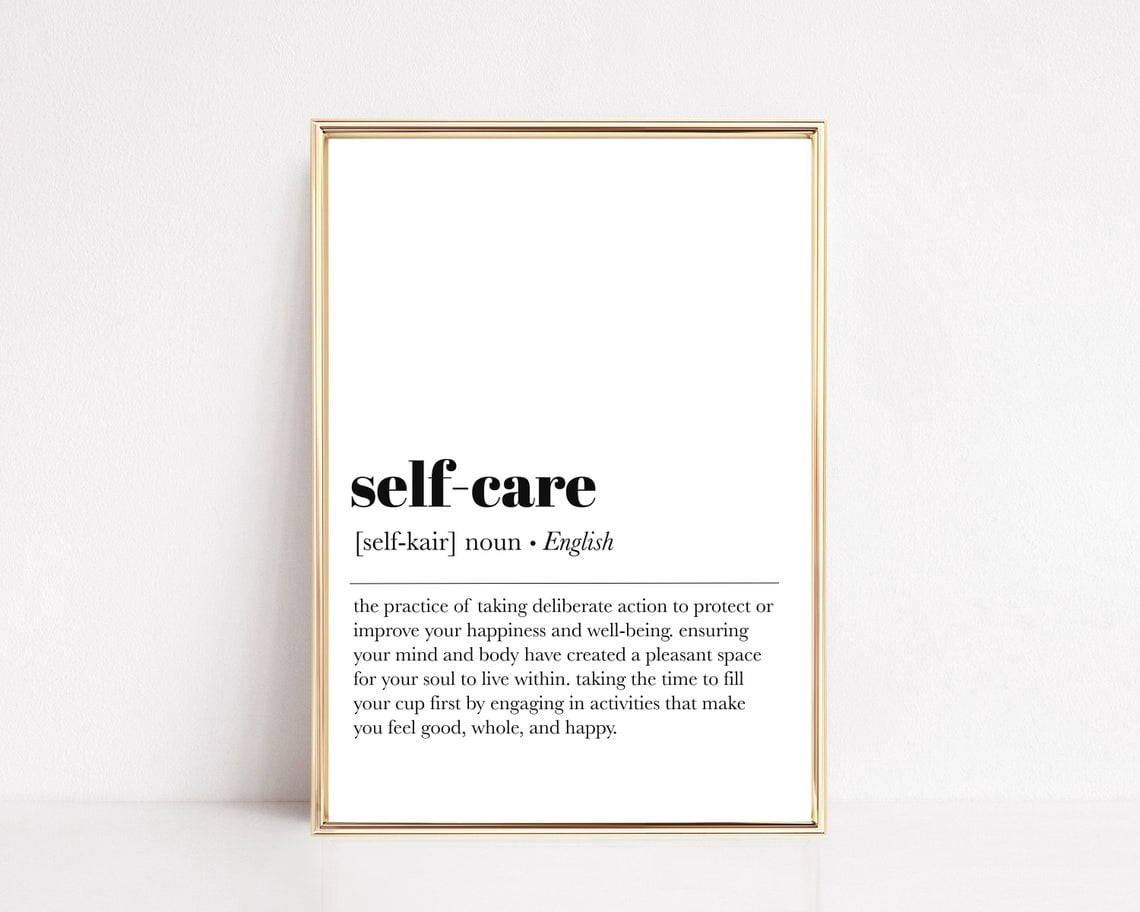 Self Care Definition Print Self Care Wall Art Mental Health Print ...