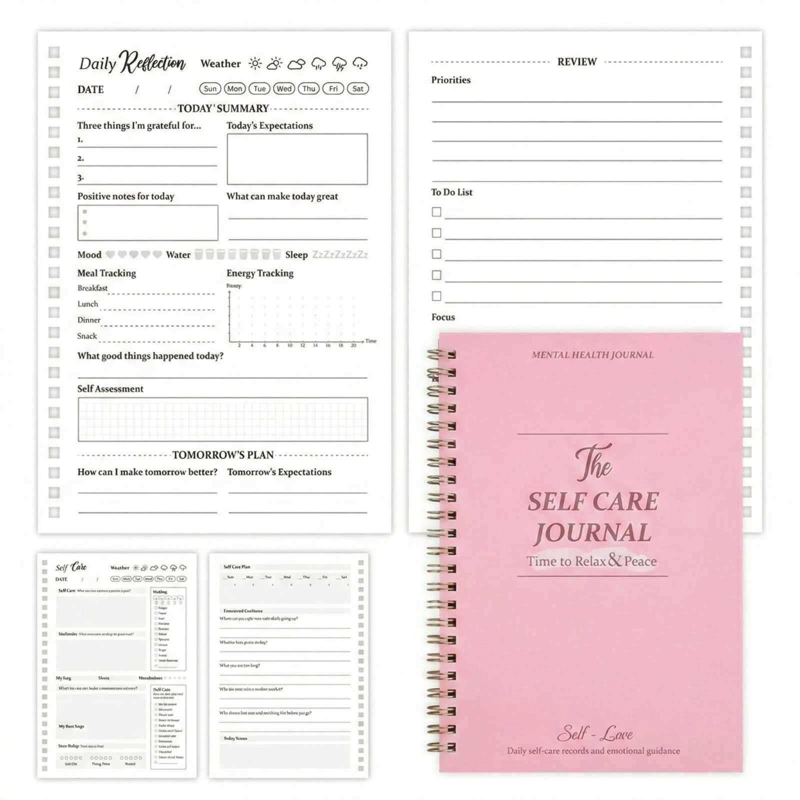 The Self Care Journal, Designed For Daily Reflection With Structured ...