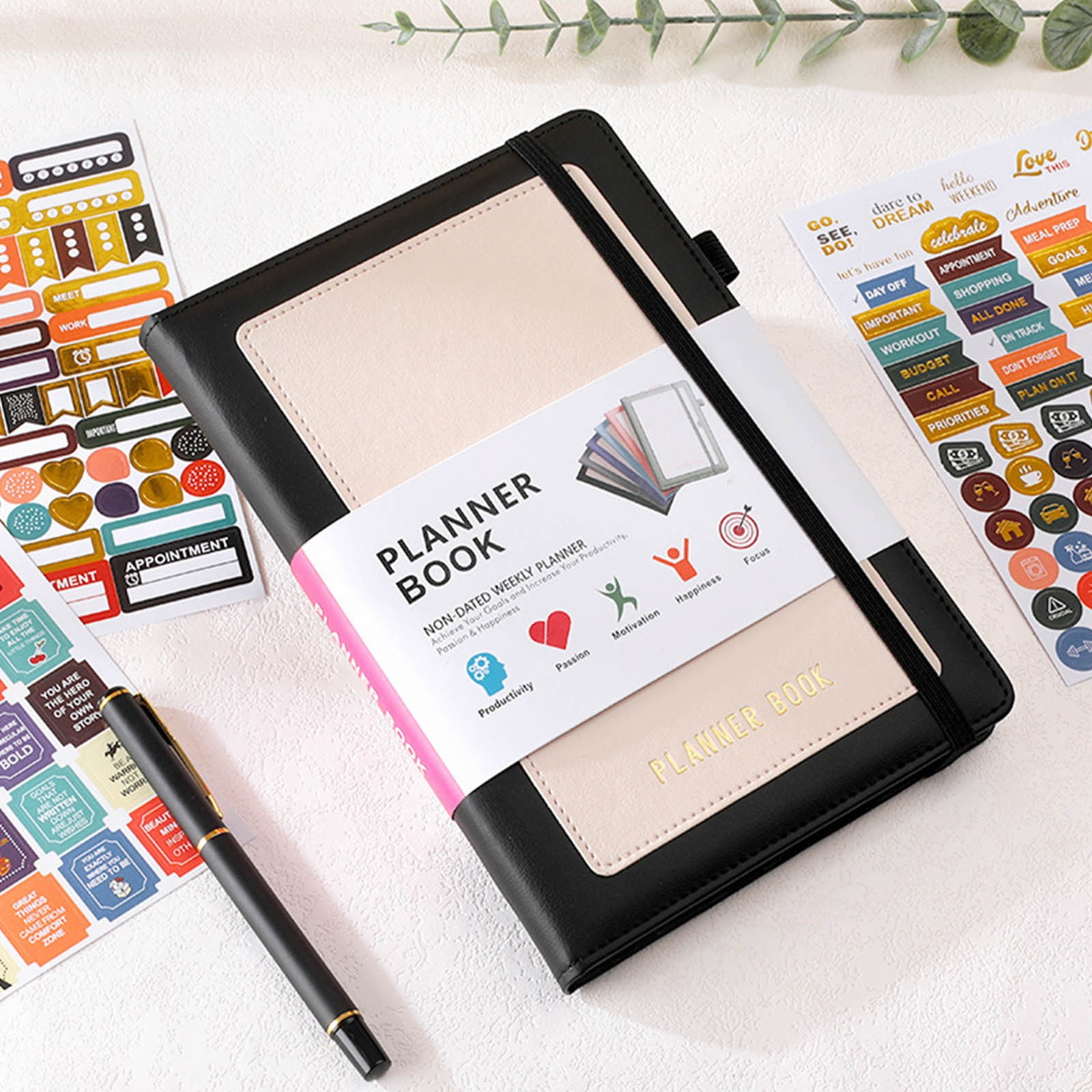 Self Care Planner Undated Weekly Monthly Goal Tracker with Stickers ...