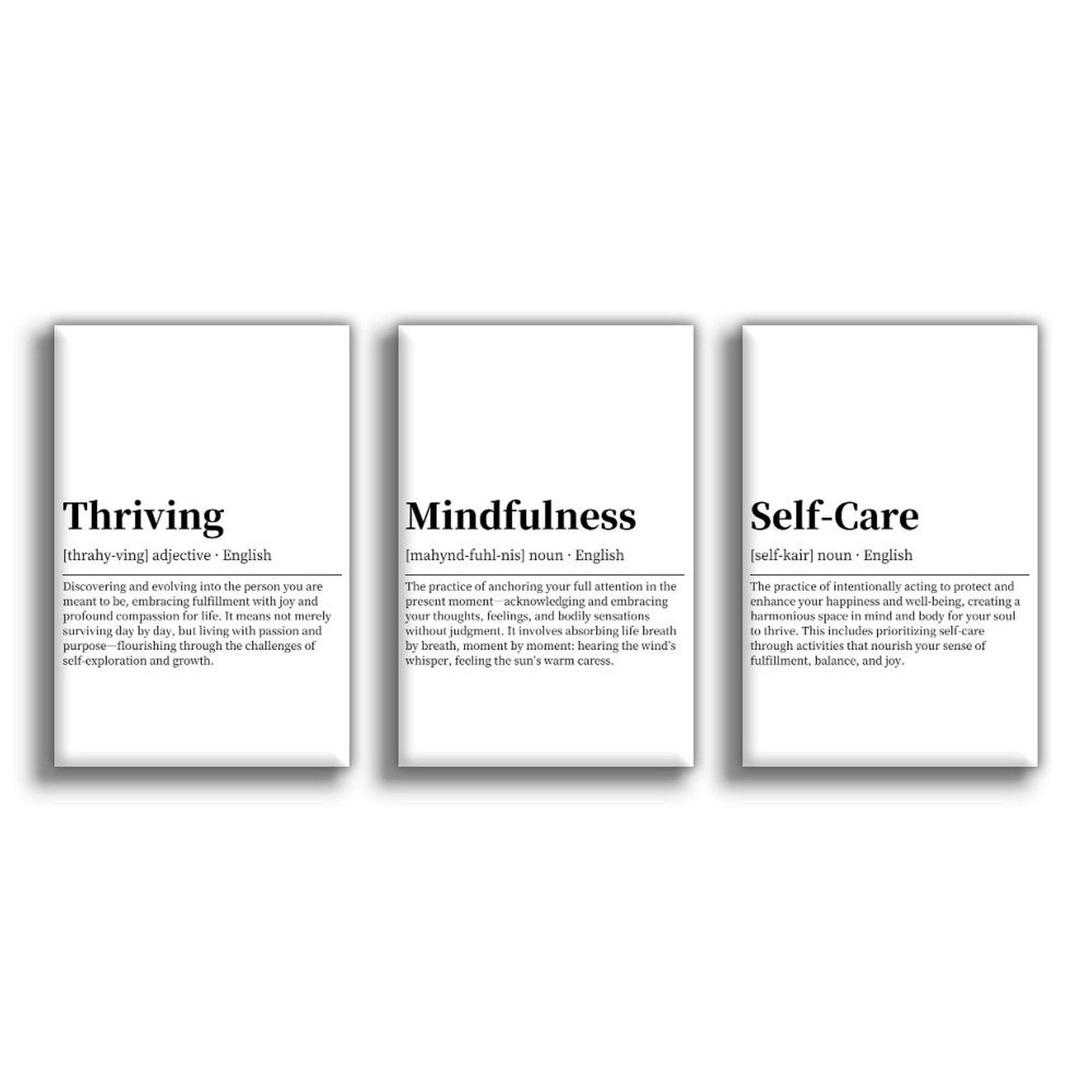 Self Care Wall Art 3-Print Set Mental Health Decor Therapy Office Art ...