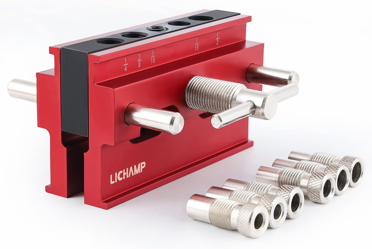 Self Centering Dowel Jig Kit for Woodworking, include 6 Pieces Self Centering Drill Guide ...