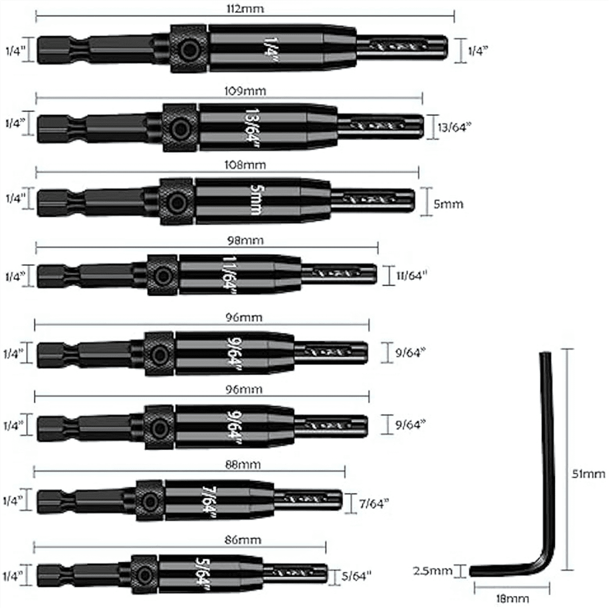 Self Centering Drill Bits Set for Hinges,Center Drill Bits Set for Wood ...