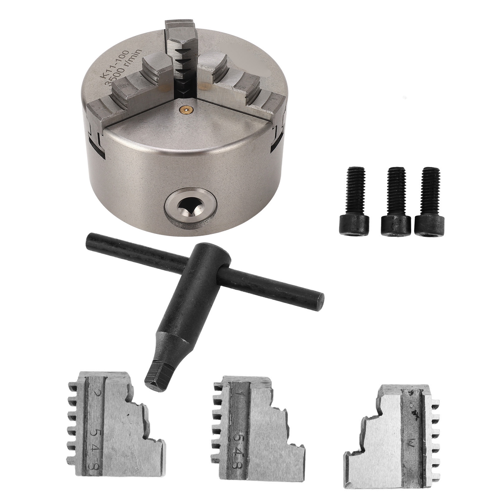 Self Centering Lathe Chuck Metal 3 Jaw Accessory Replacement Part Set ...