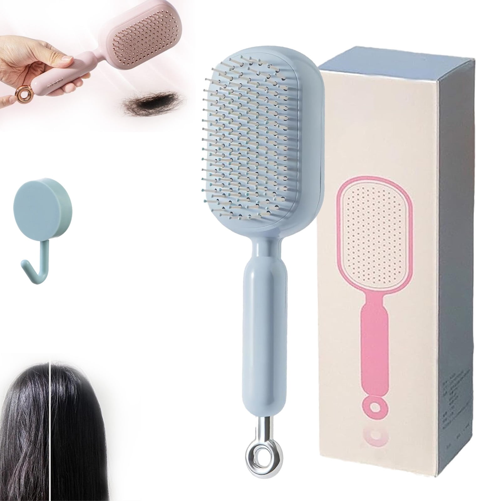 Self Cleaning Air Cushion Comb, Retractable Cushion Massage Comb ...