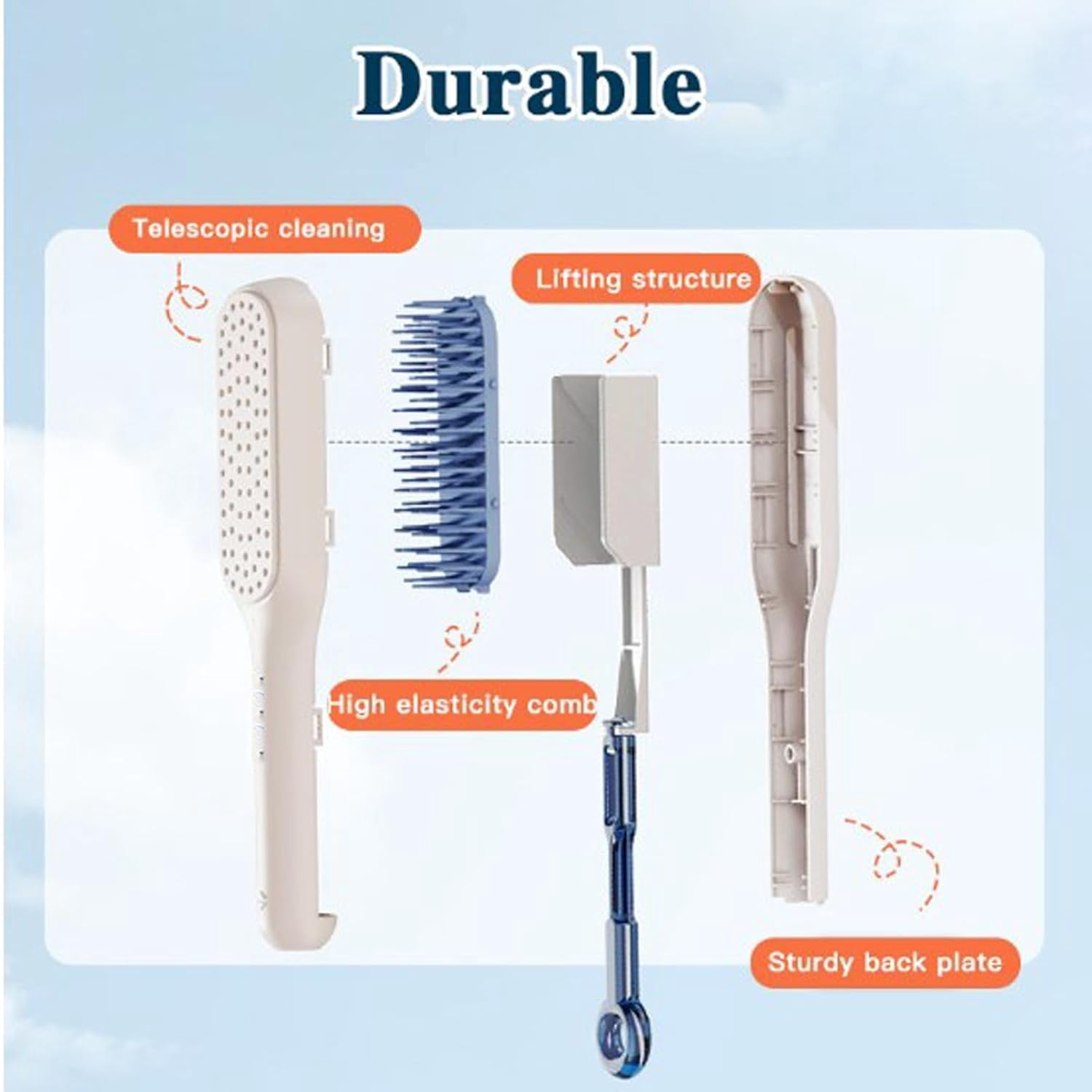 Self-Cleaning Anti-Static Massage Comb, 4 In 1 Self Cleaning Anti ...