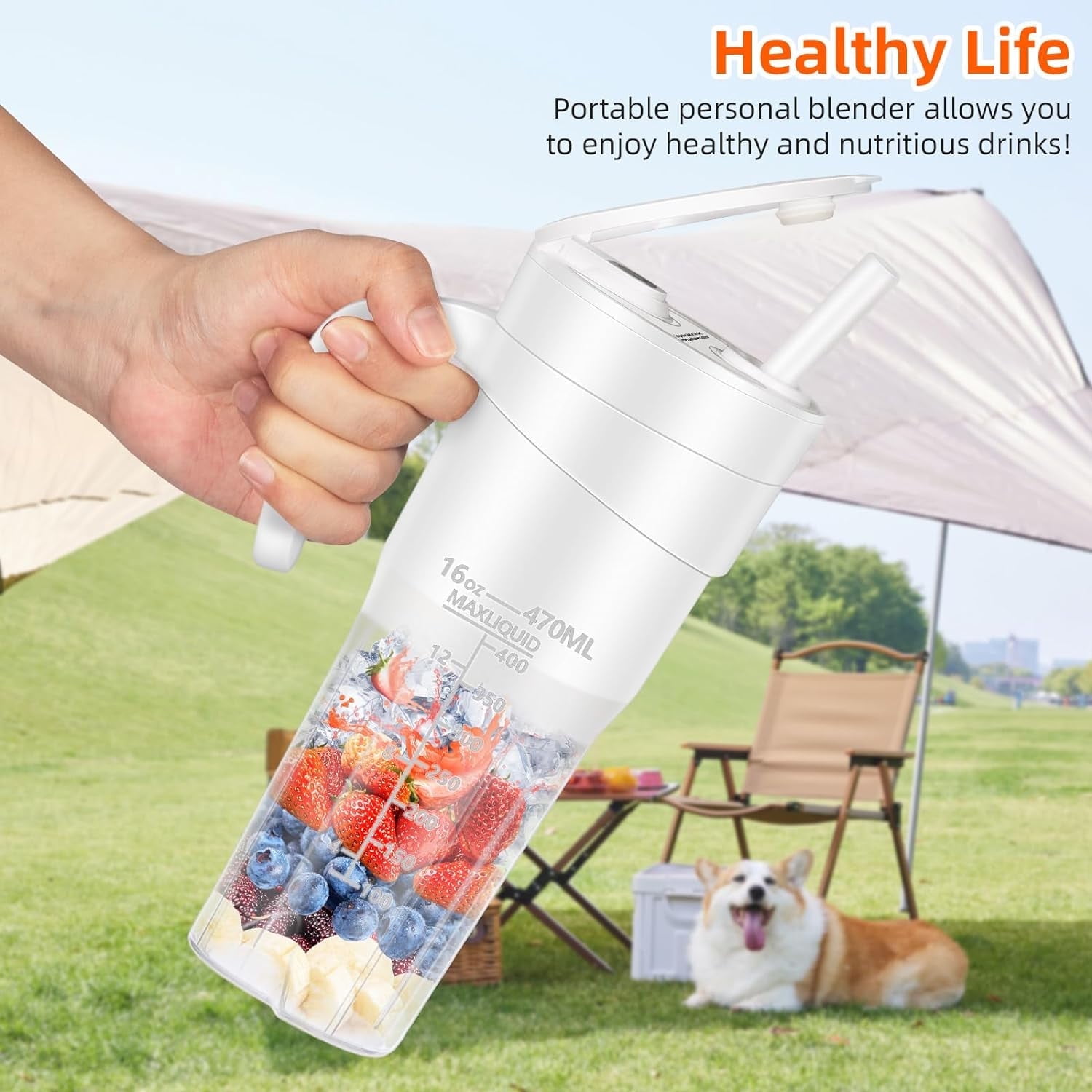 Self-Cleaning Blender - Powerful and Portable Smoothie Maker - 16 Oz ...