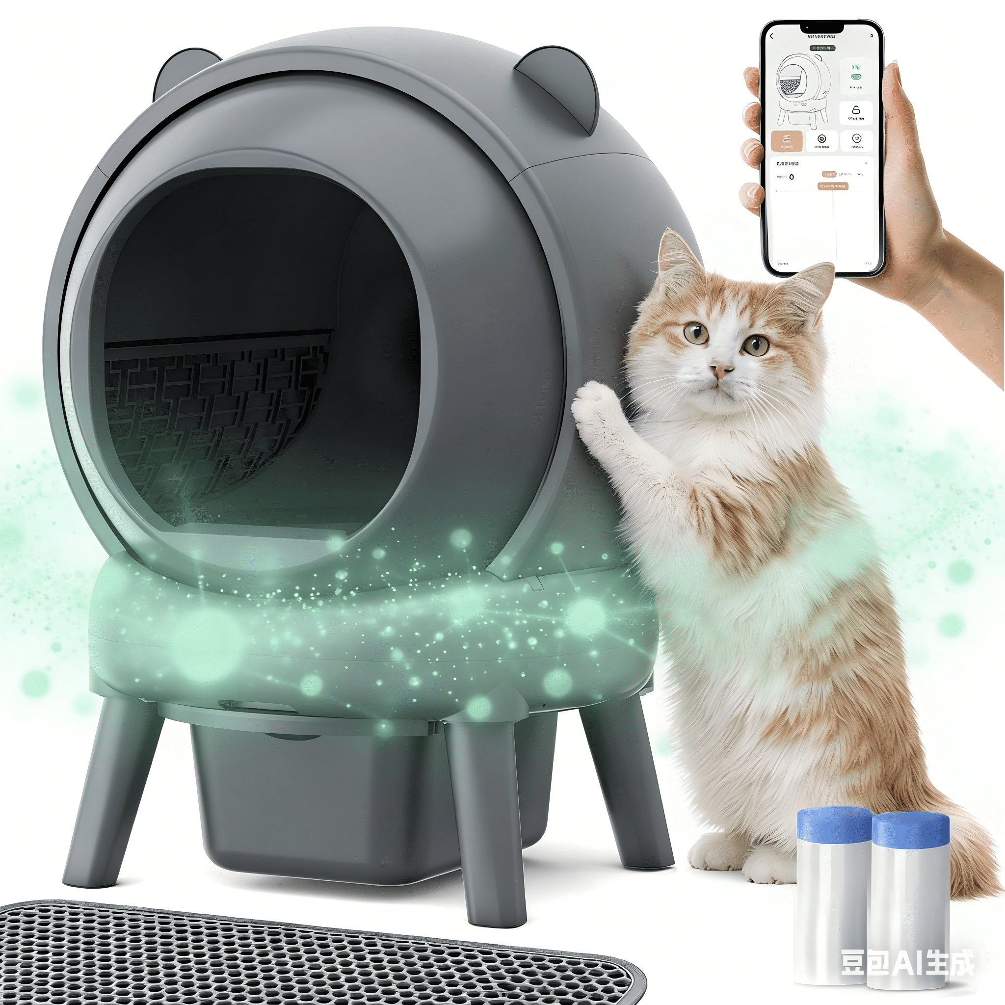 Self Cleaning Cat Litter Box, Automatic Cat Litter Box with Smart App ...