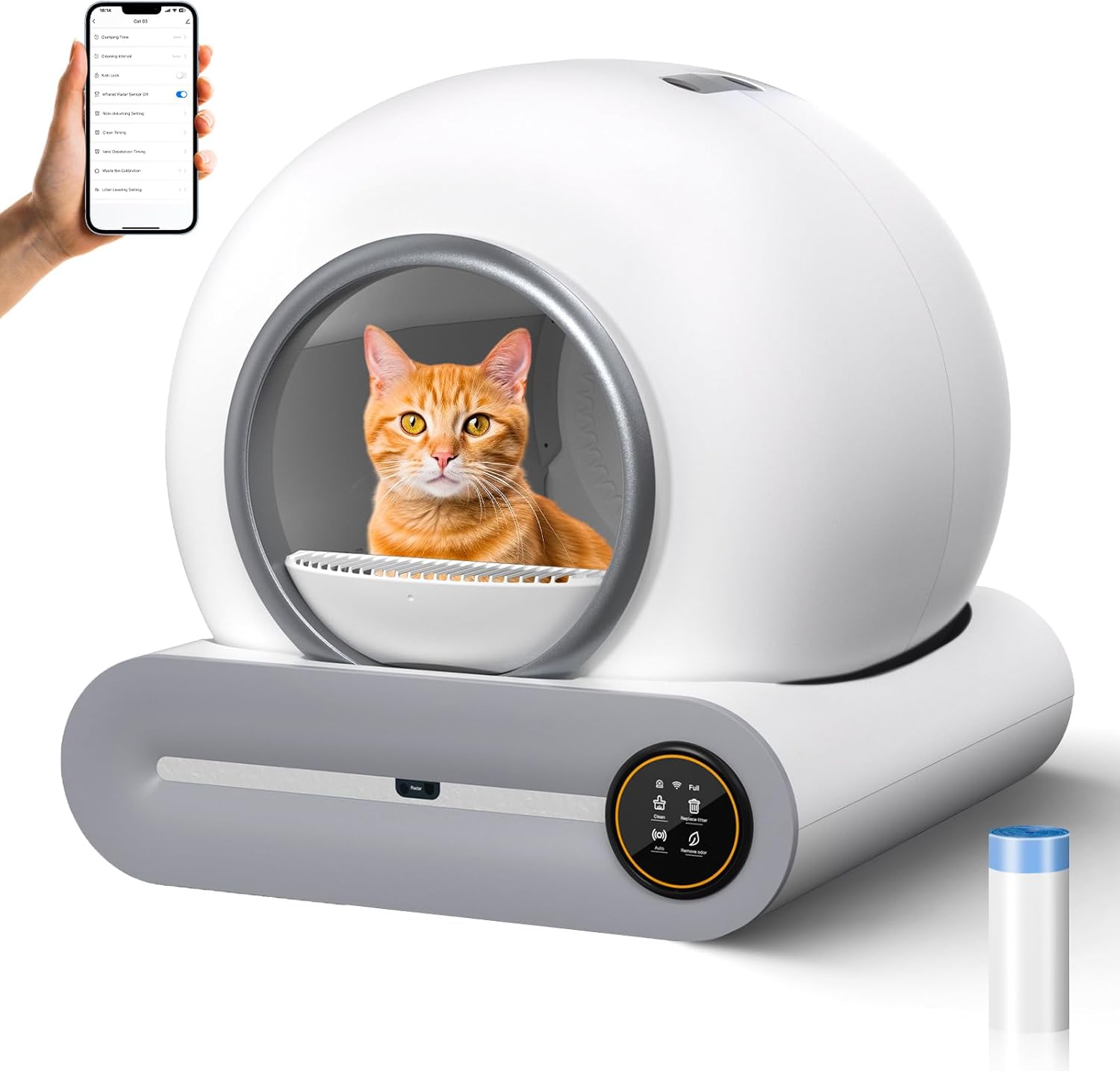 Self Cleaning Cat Litter Box, Automatic Cat Litter Box with APP Control ...