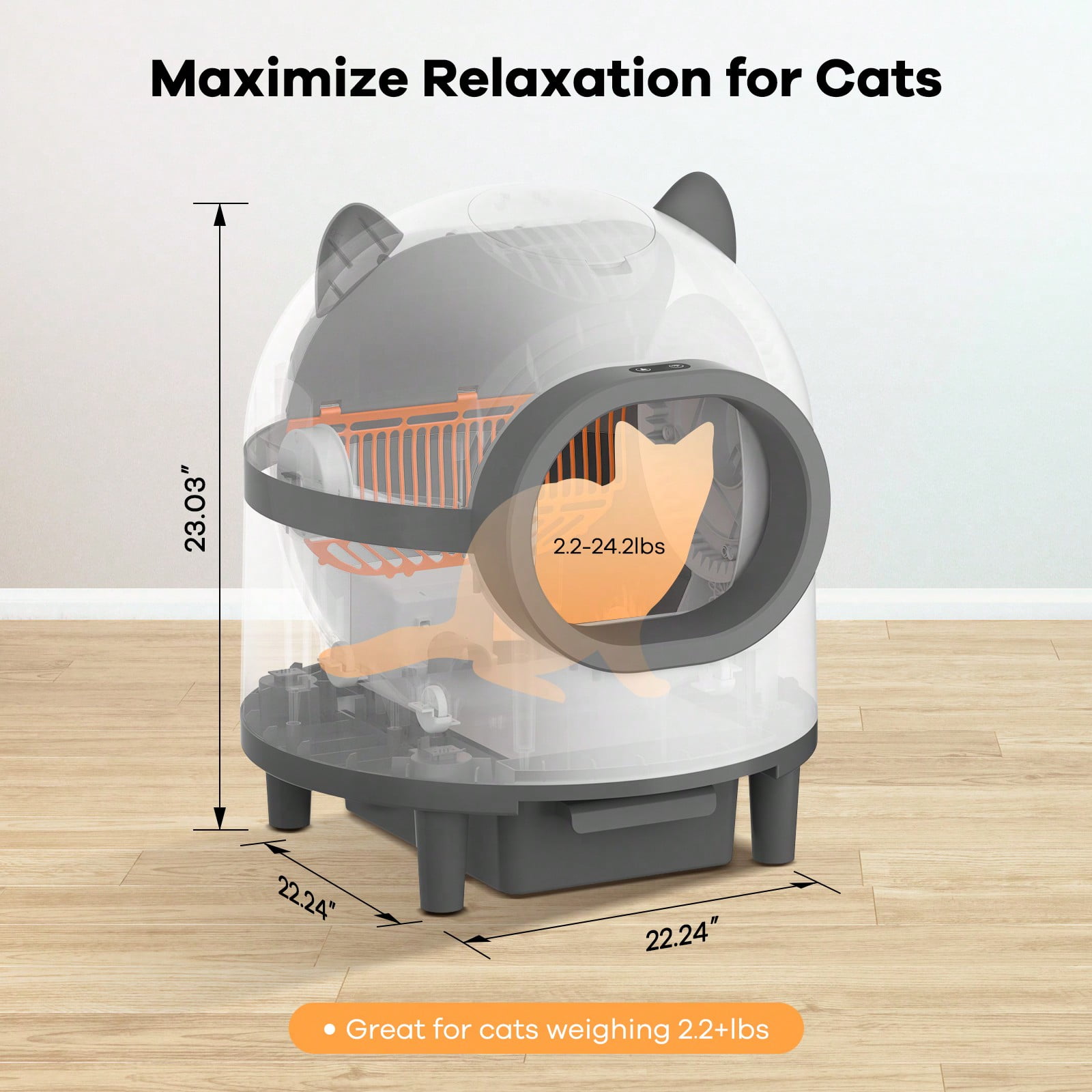 Self Cleaning Cat Litter Box, Automatic Litter Box With App Control,Cat ...