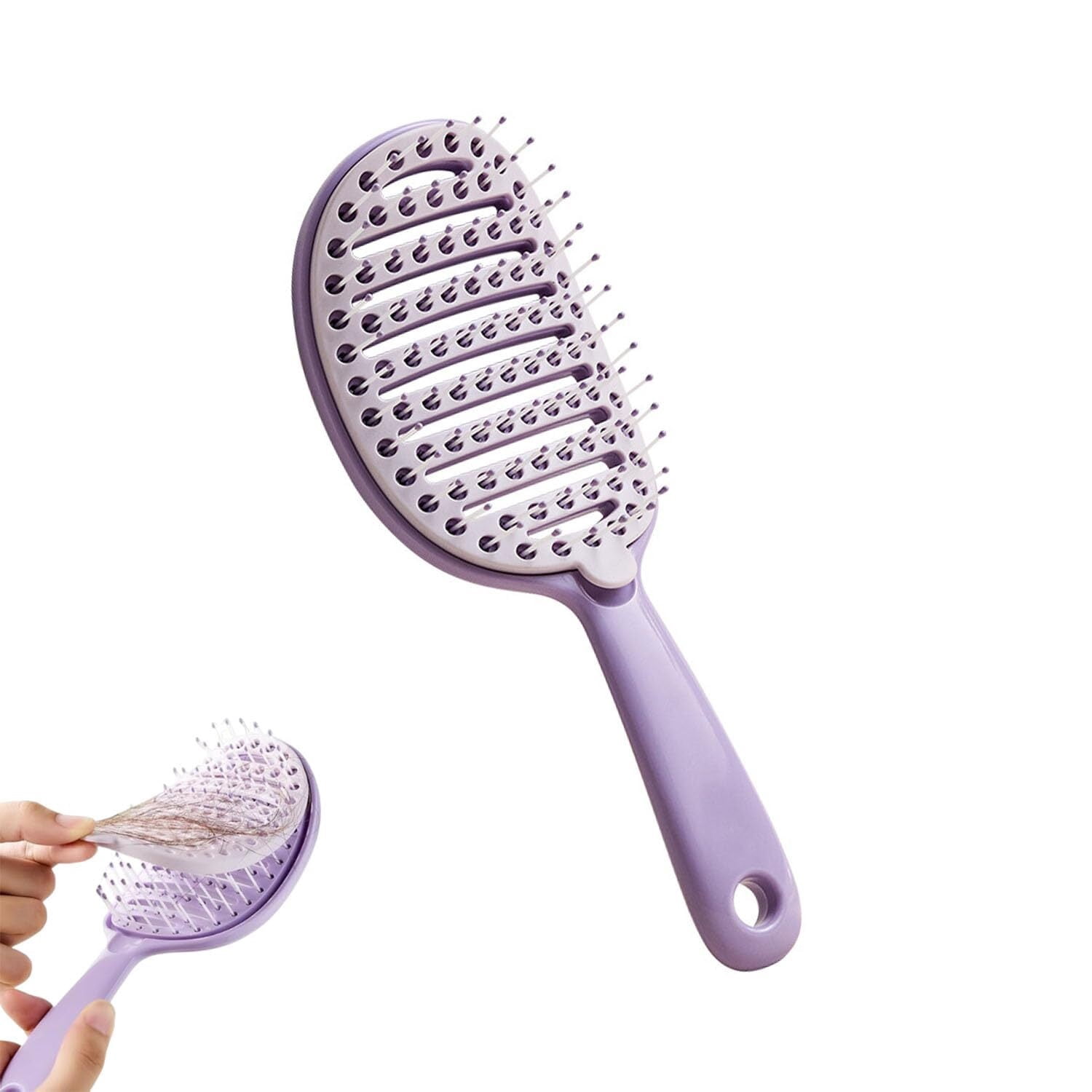 Self Cleaning Hair Brush with Lift Pad, ABS Vent Brush for Blow Drying ...