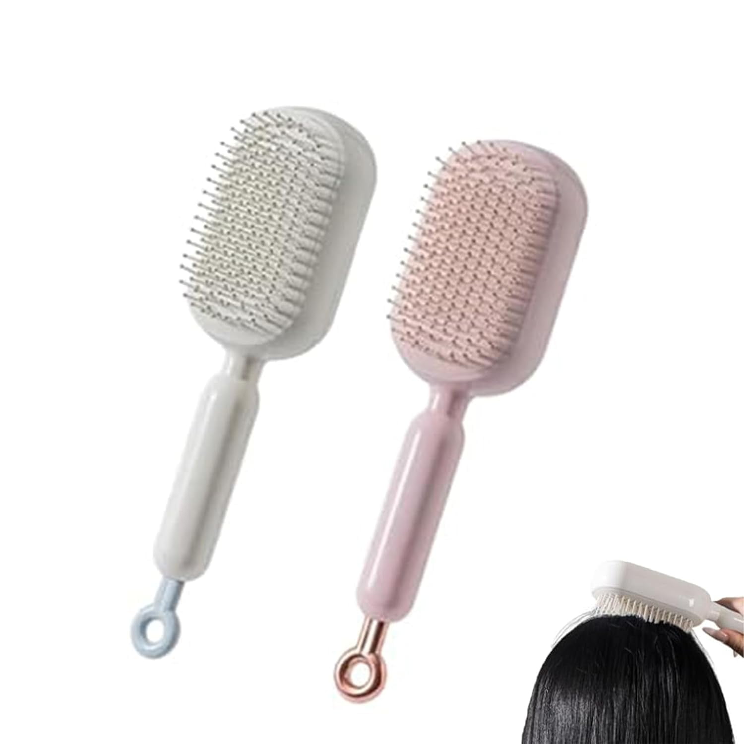 Self Cleaning Hair Brush, Retractable Cushion Massage Comb Brush ...