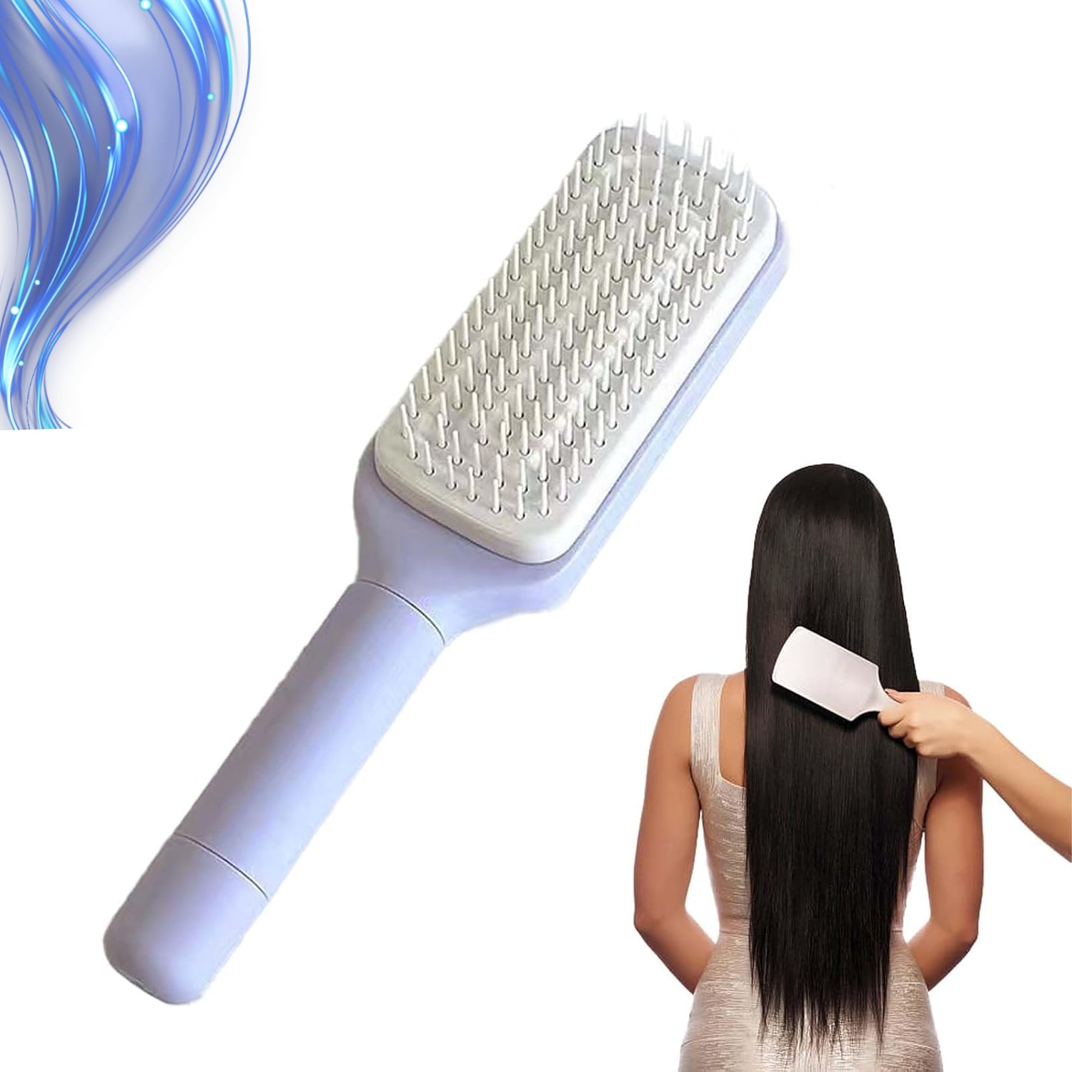 Self Cleaning Hair Brush For Women, Retractable Hair Brush, Gleam ...