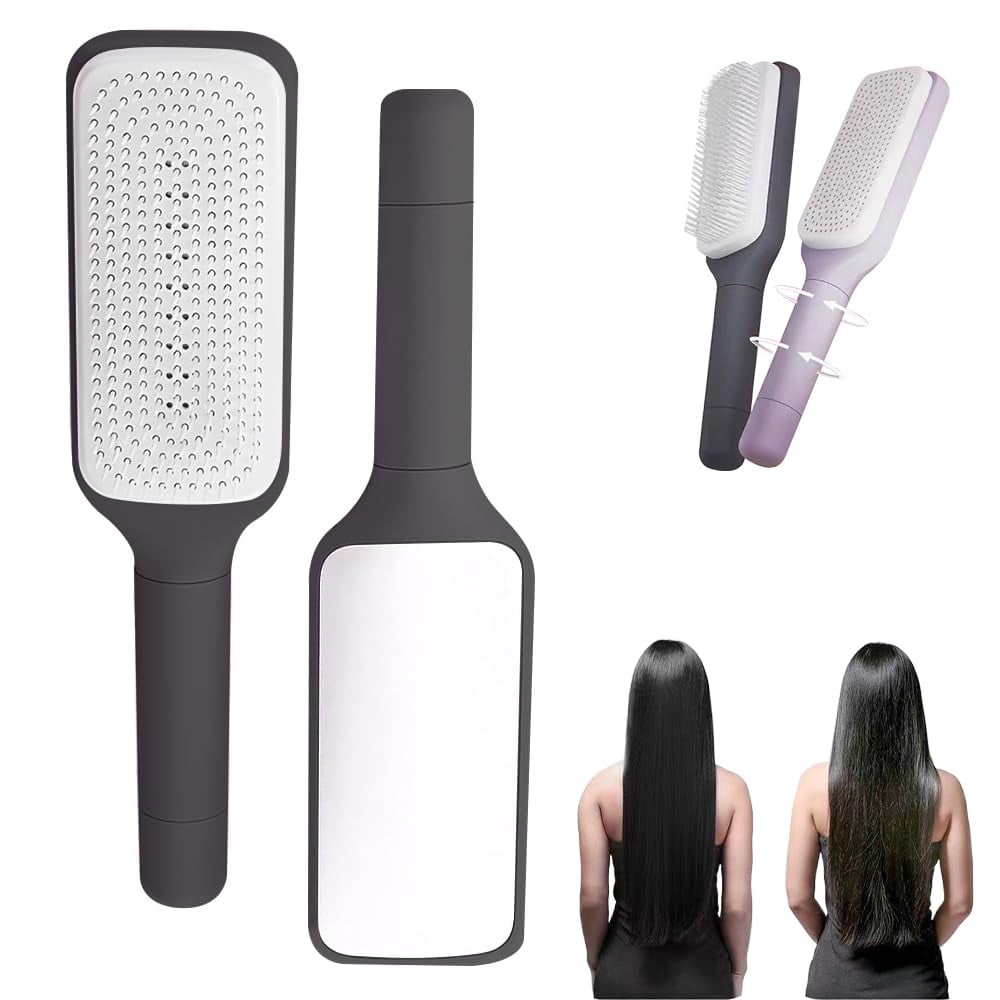 Self Cleaning Hair Brushes, Retractable Hair Brush, Easy Clean Hair ...