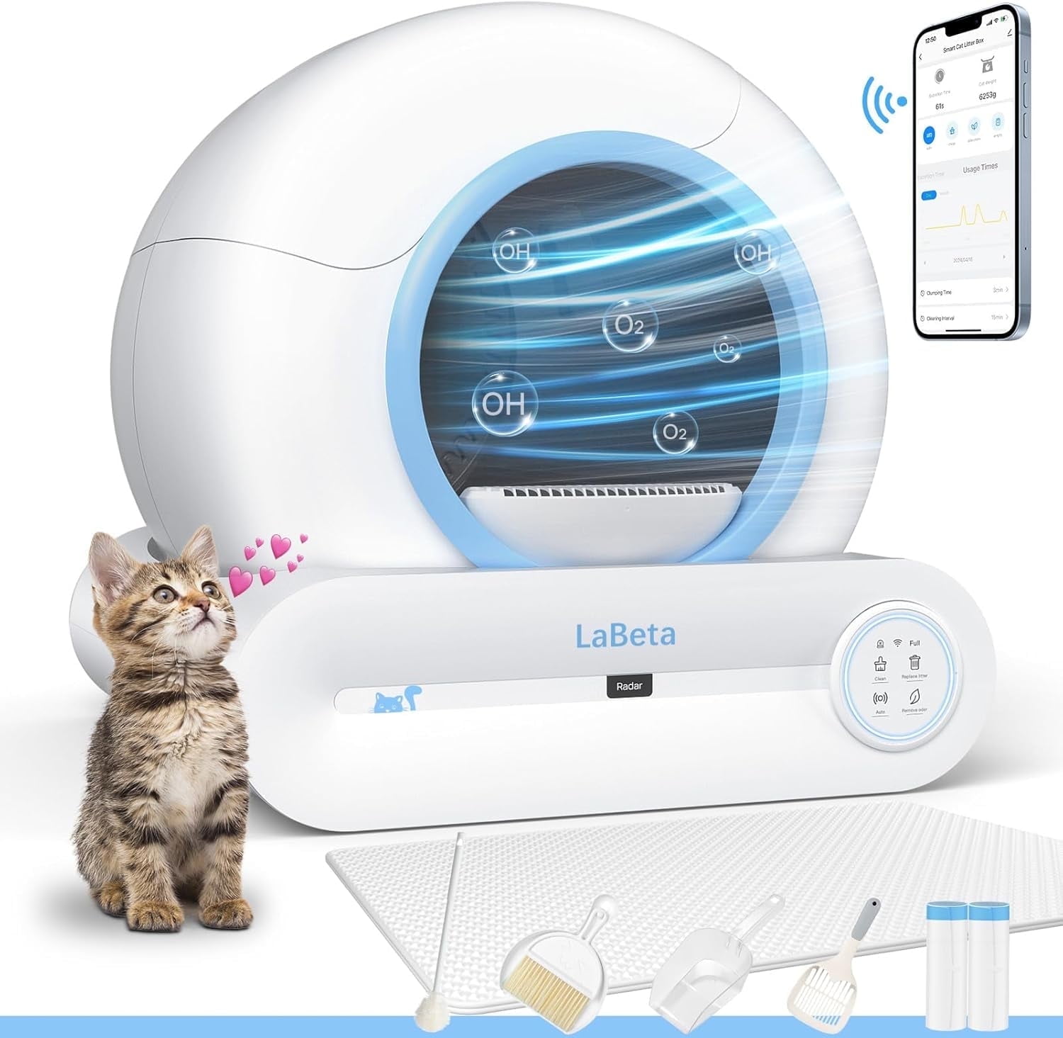 Self Cleaning Litter Box, 2025 Upgraded Automatic Cat Litter Box with ...
