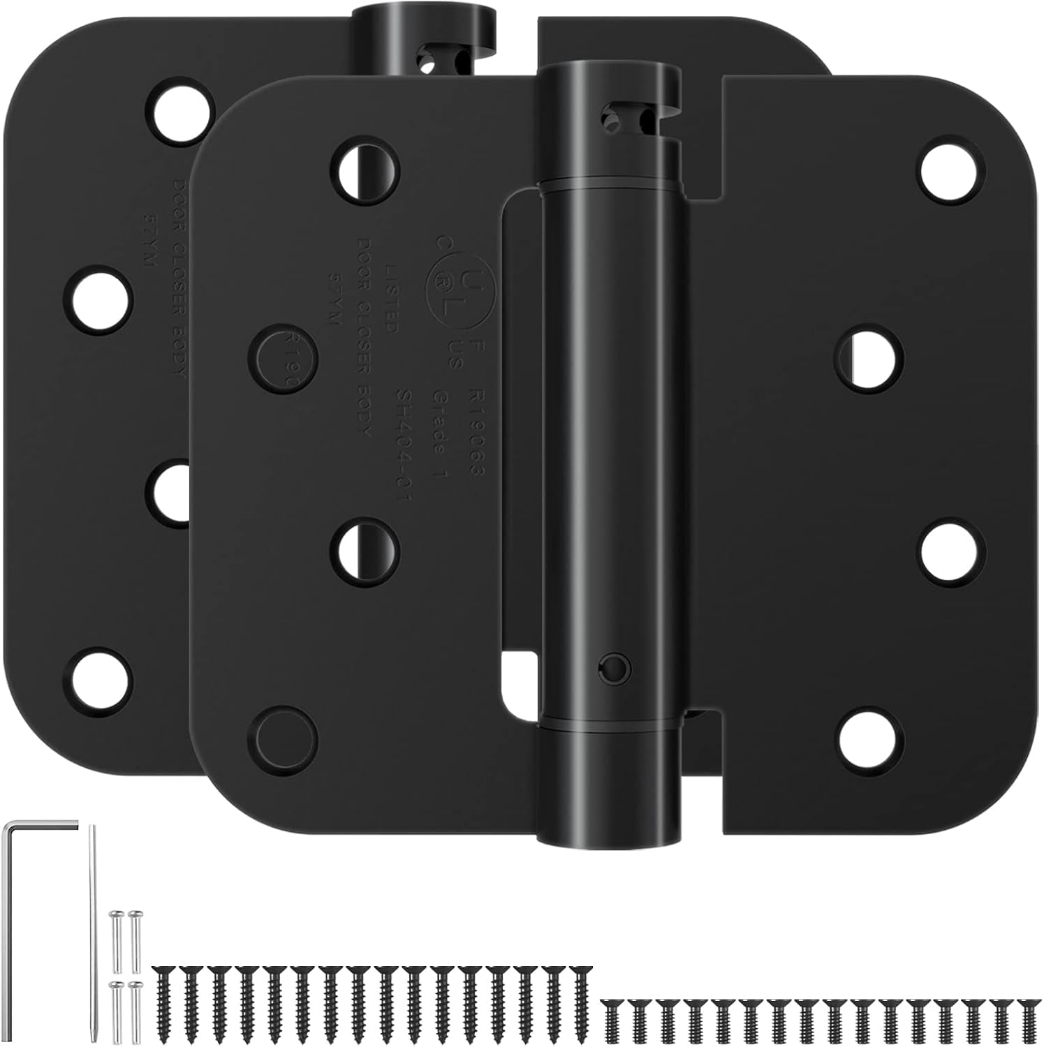 Self Closing Door Hinge Spring Loaded Adjustable Tension for Garage ...