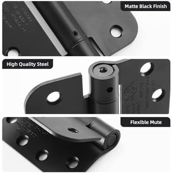 Self Closing Door Hinges, 4 inch Spring Loaded Hinges, Adjustable ...