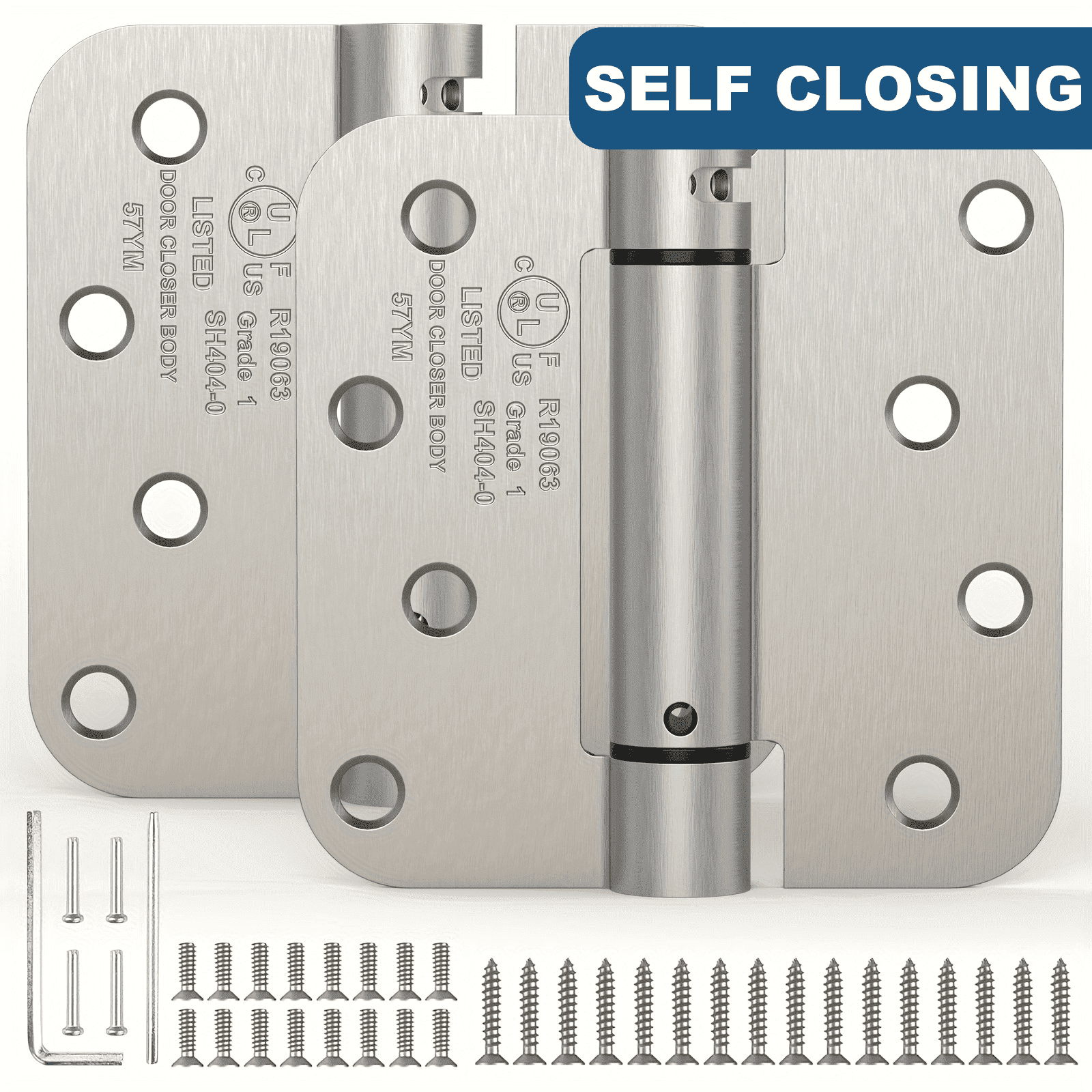 Treasem Self Closing Door Hinges, Auto Closing Spring Hinges with ...