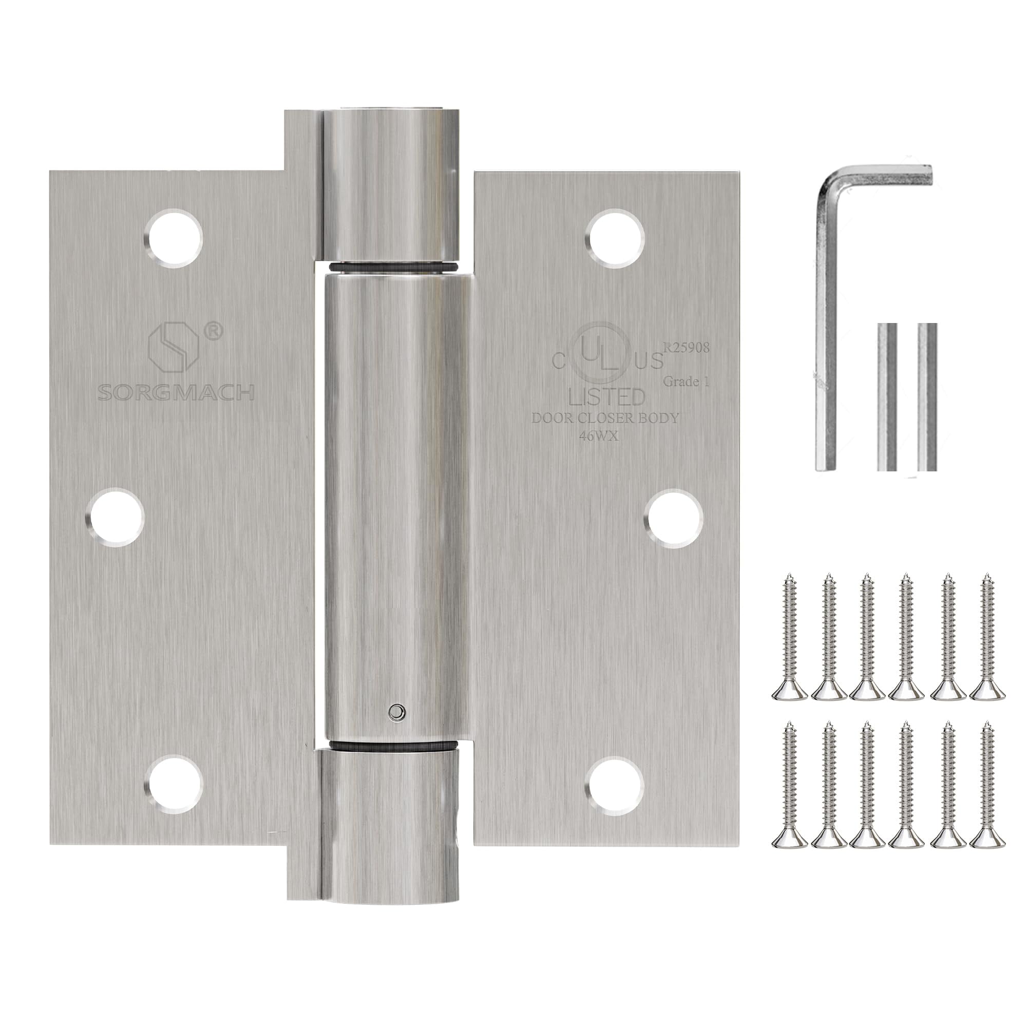 Self Closing Hinge 3.5 Inch Brushed Satin Nickel Auto Closer Door ...