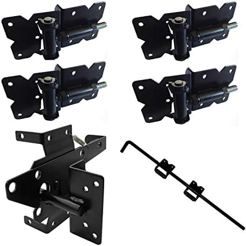 Self Closing Vinyl Fence Gate Double Gate Hardware Kit Black (for Vinyl ...