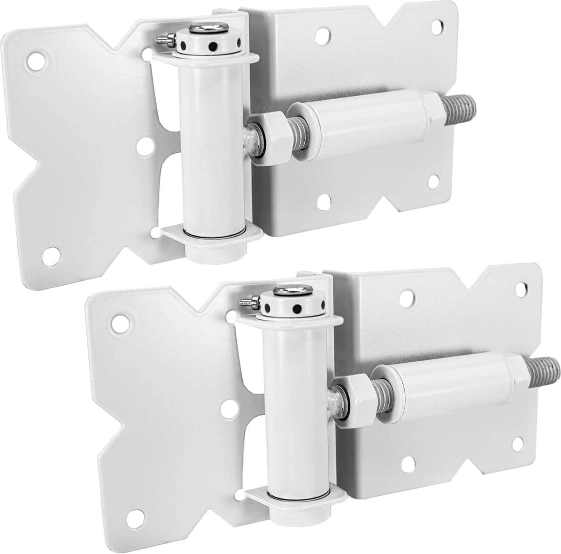 Self Closing Vinyl Gate Hinges - White - for Vinyl, PVC and Plastic ...