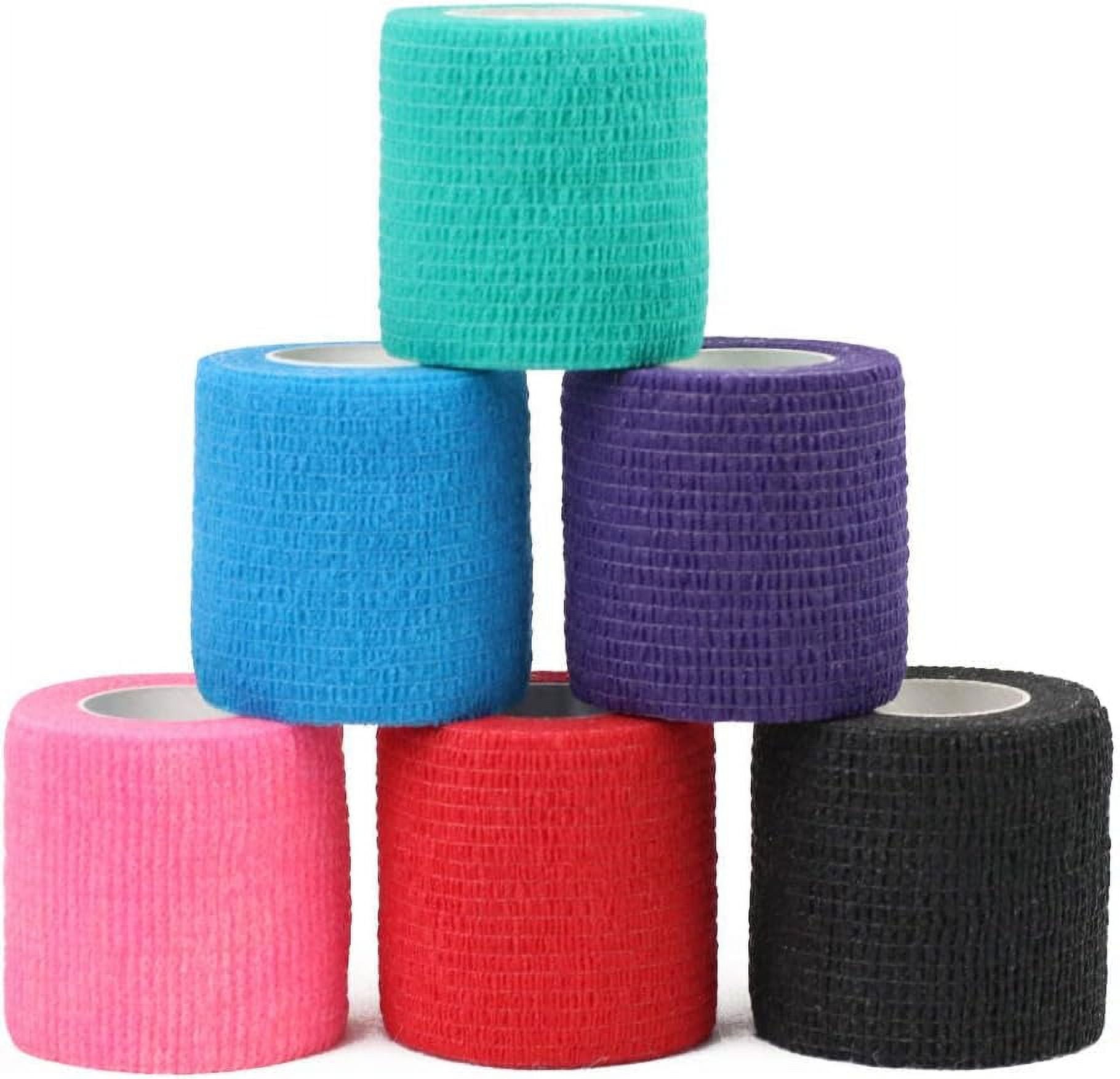 Self Cohesive Bandage Wrap, Assorted Colors, 2''x5 Yards, 6 Pack ...