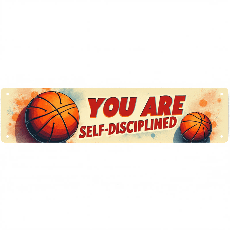 Self-Disciplined Tin Sign - 16x4 Inch - Perfect for Gym, Studio, Man ...