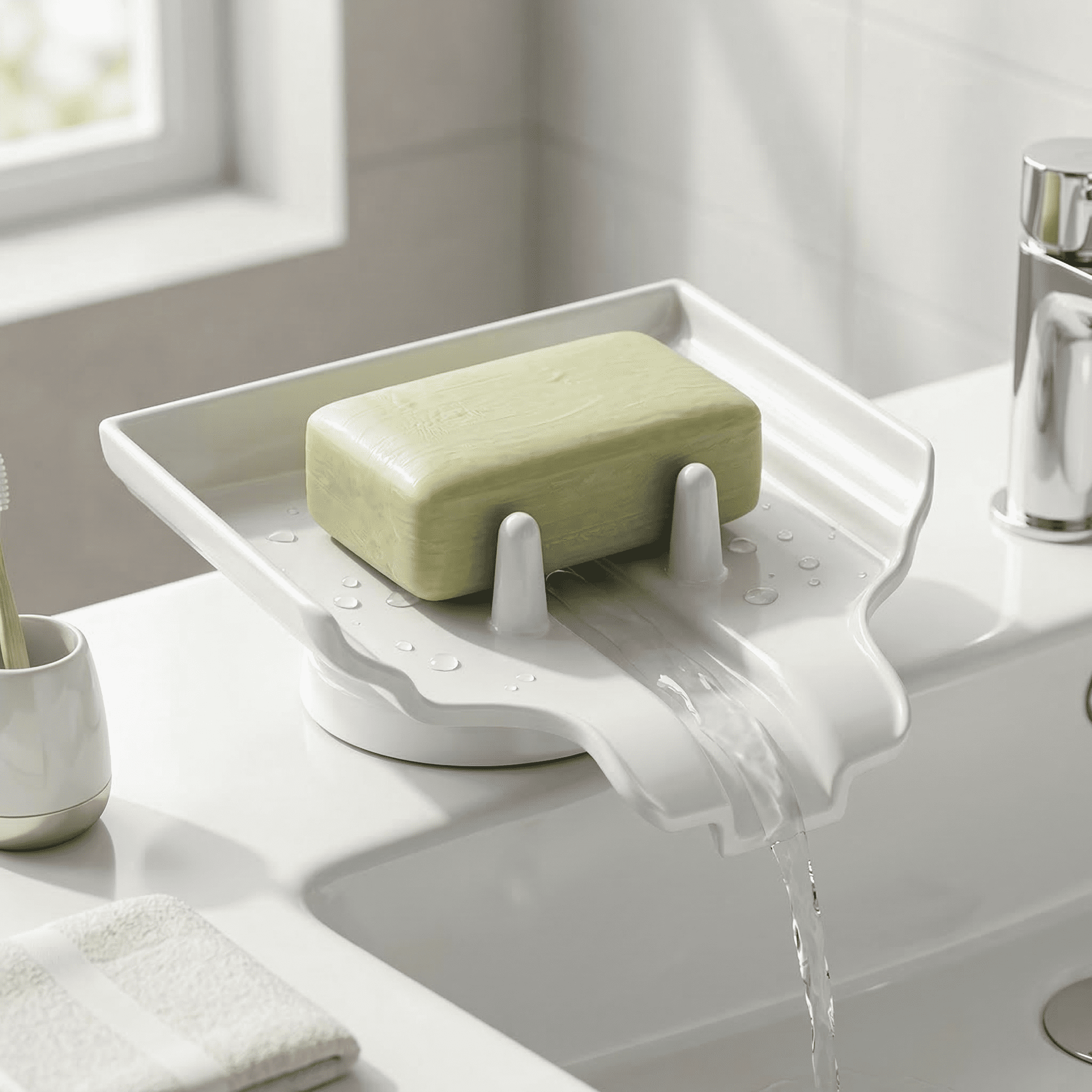 Self-Draining Soap Dish-Drain Tray for Bathroom-Durable Soap Holder ...