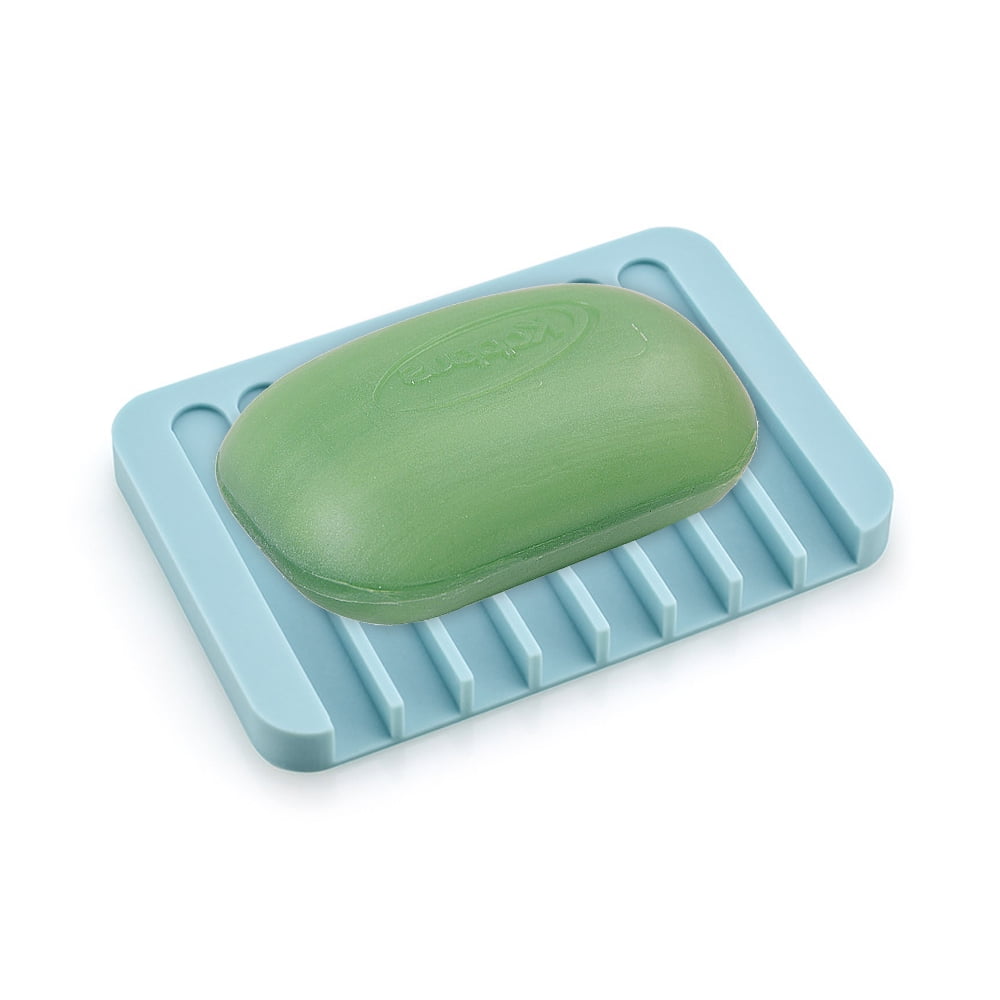 Self Draining Soap Dishes, Premium Silicone Soap Holder, Soap Saver for ...