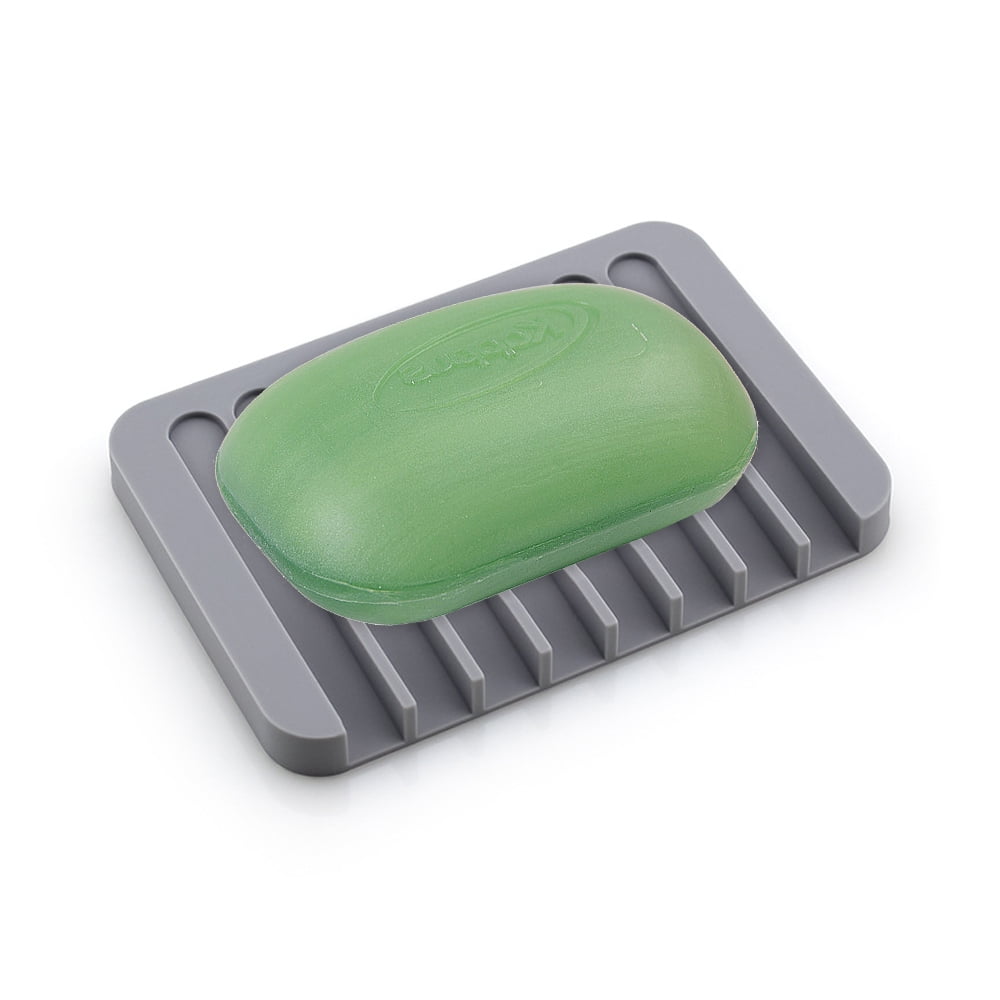 Self Draining Soap Dishes, Premium Silicone Soap Holder, Soap Saver for ...