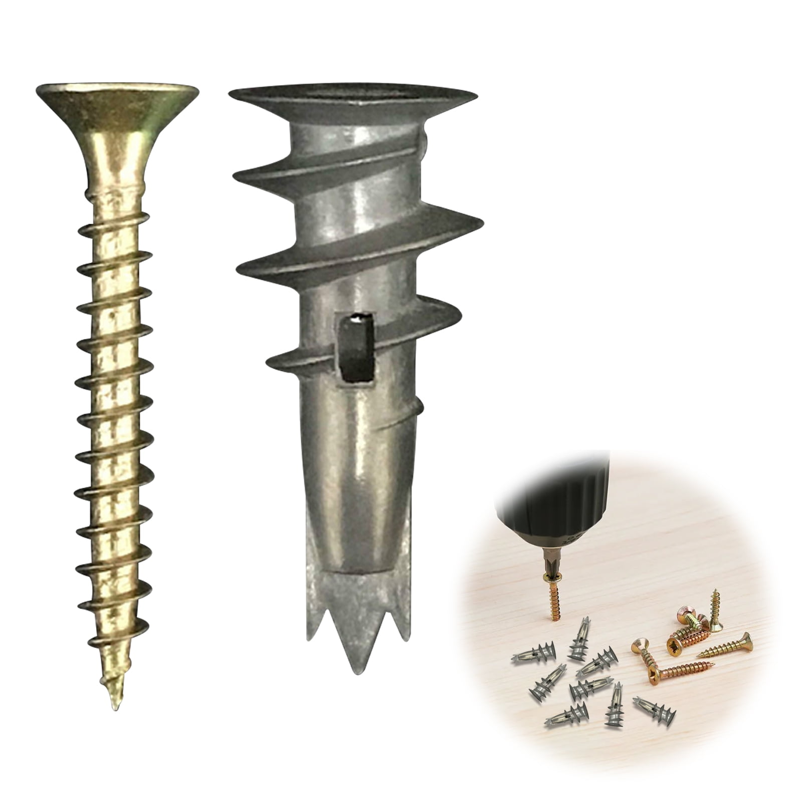 Self Drilling Anchors For Drywall, Brick & Stone: 20 Pieces Zinc Alloy ...