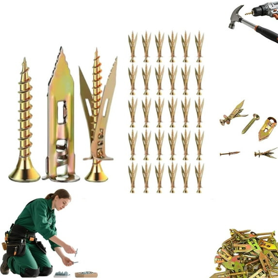 Self Drilling Drywall Anchors with Screws Kit, Quick Drive Expansion ...