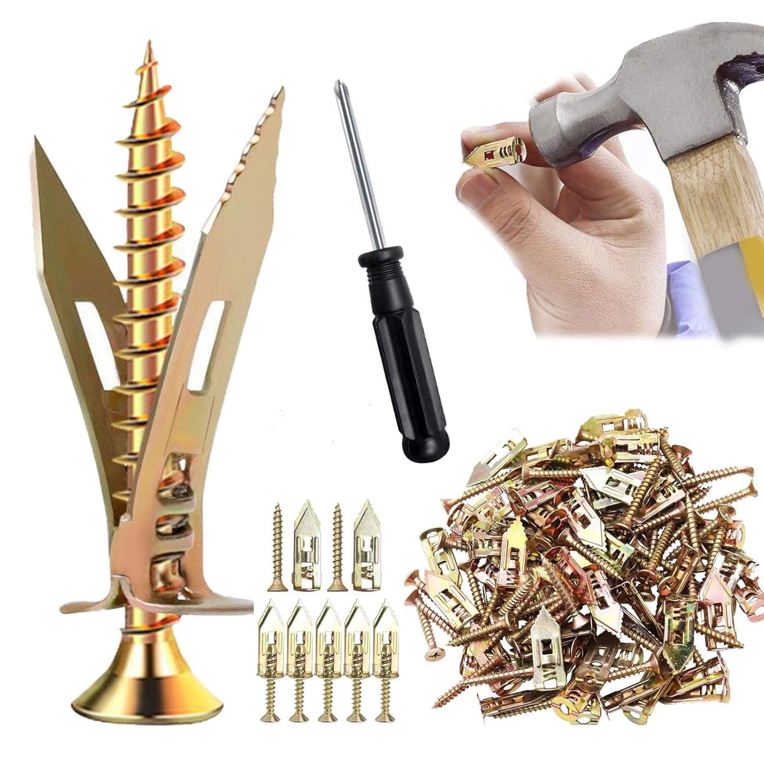 Self Drilling Drywall Anchors with Screws Kit, Self-Drilling Anchors ...