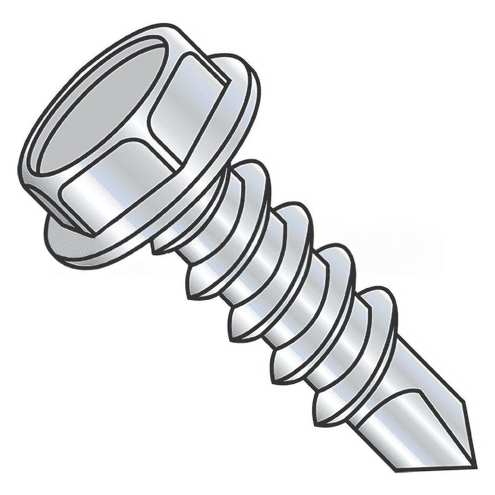 Self-Drilling Screw - Type BSD - Indented Hex Washer Head - Zinc Plated ...